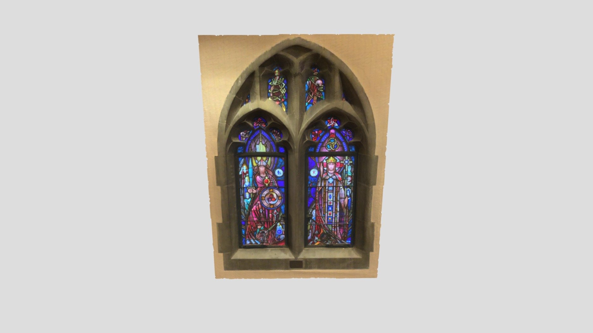 Celtic & Christian themed stained glass window - Download Free 3D model ...