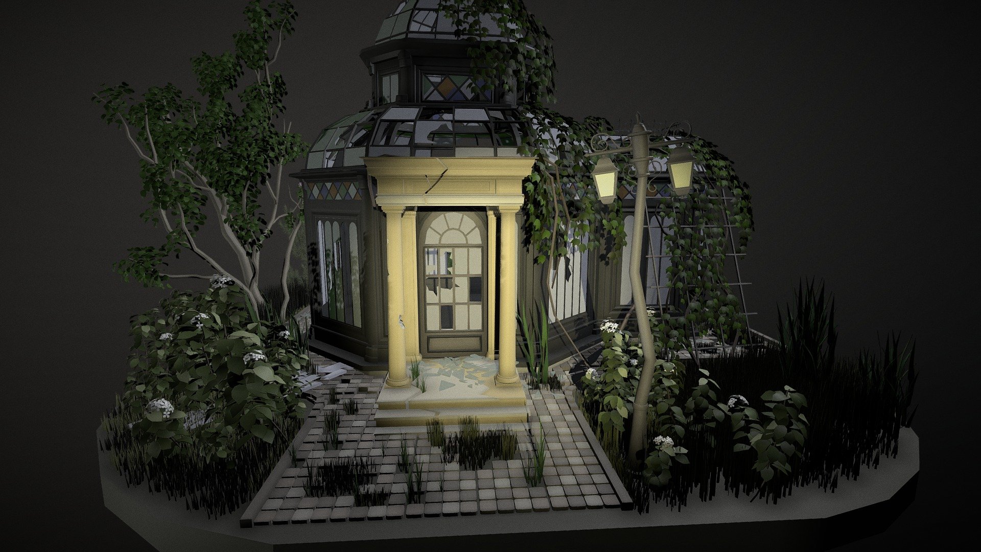 Abandoned greenhouse in the garden (DRAFT) - Download Free 3D model by ...