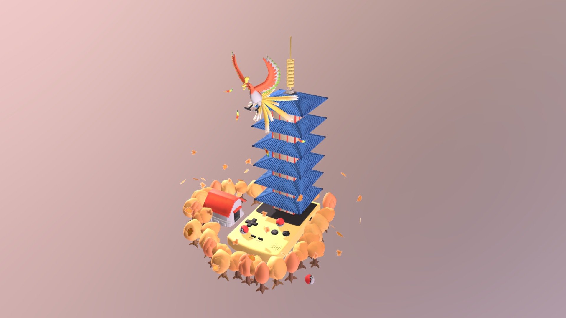 Gameboy Pokemon Ho-Oh - Buy Royalty Free 3D model by Paul.Thevenin ...