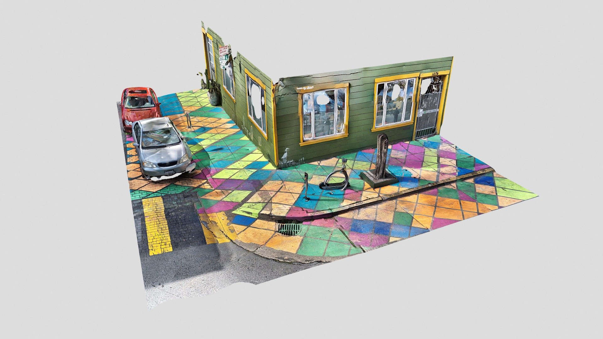 Day 124: Colored sidewalk in SF - 1scanaday - Download Free 3D model by ...