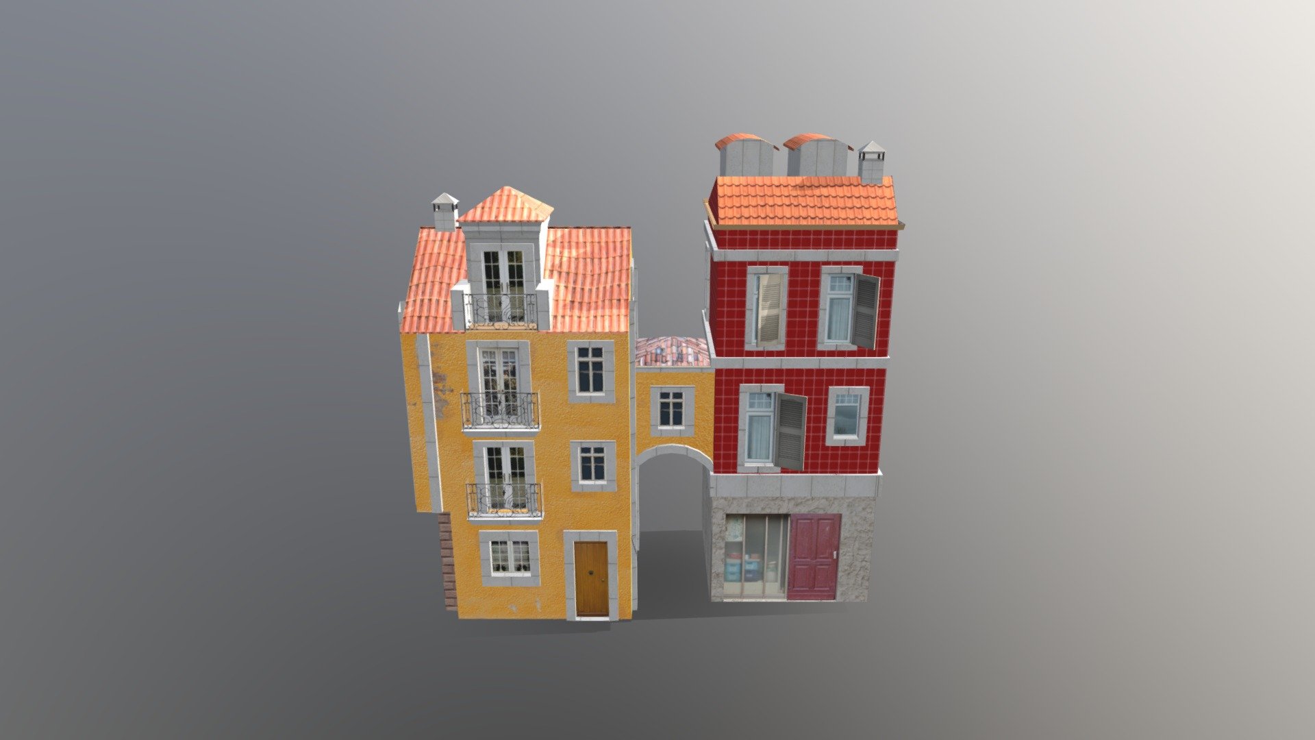 Double House - 3D model by Marie-HeleneVanThuyne [fbdc191] - Sketchfab