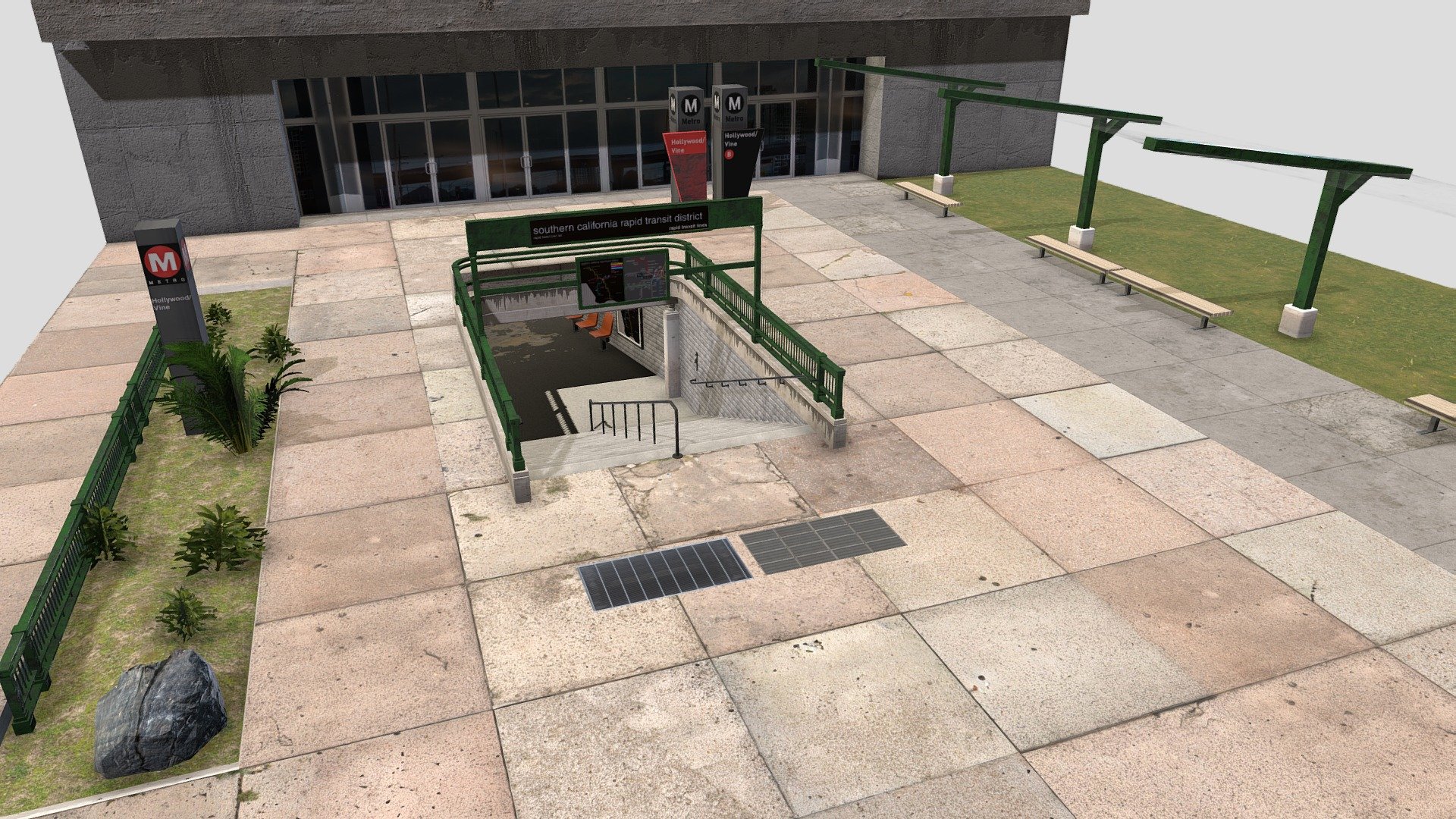 LA Subway Entrance (low poly) - Buy Royalty Free 3D model by Derfmode ...