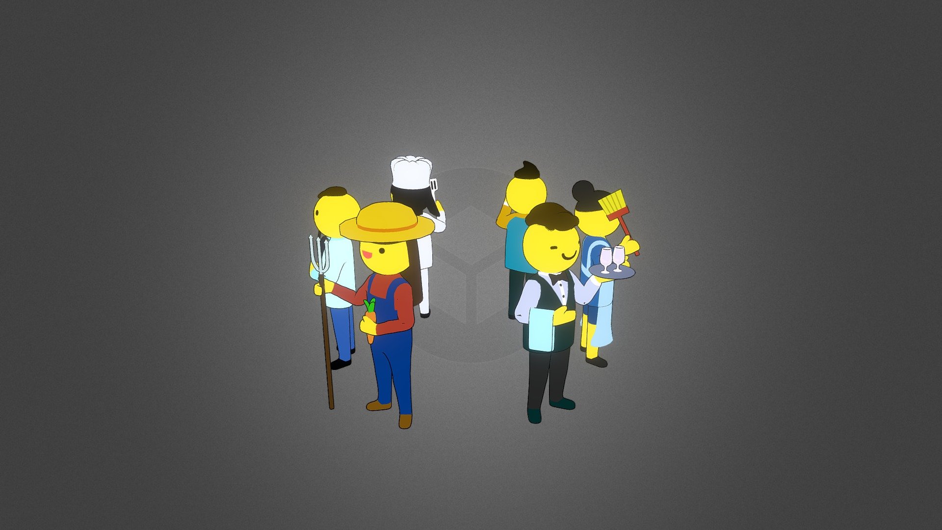 Game Characters for mobile game - Buy Royalty Free 3D model by Softmind ...