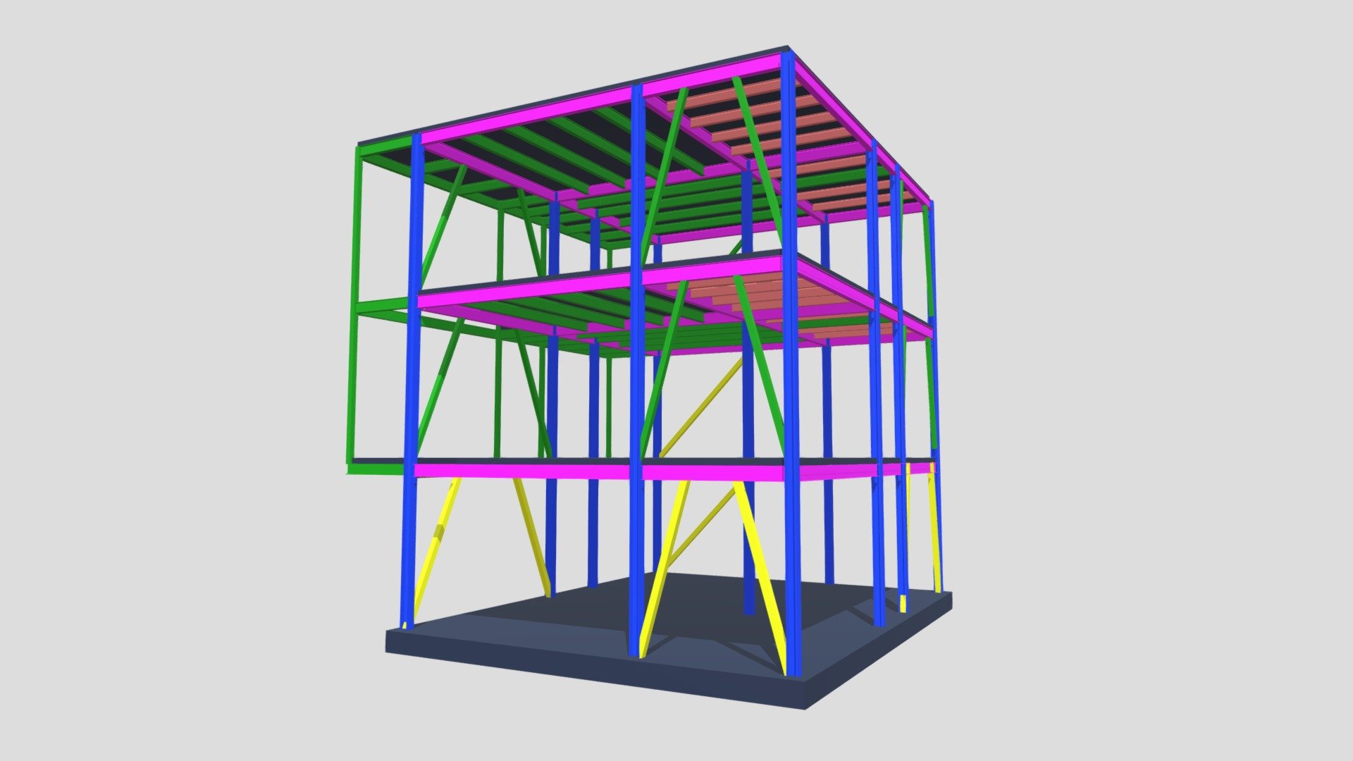 3D Steel structure (Job N91) - Download Free 3D model by MA StruTec ...