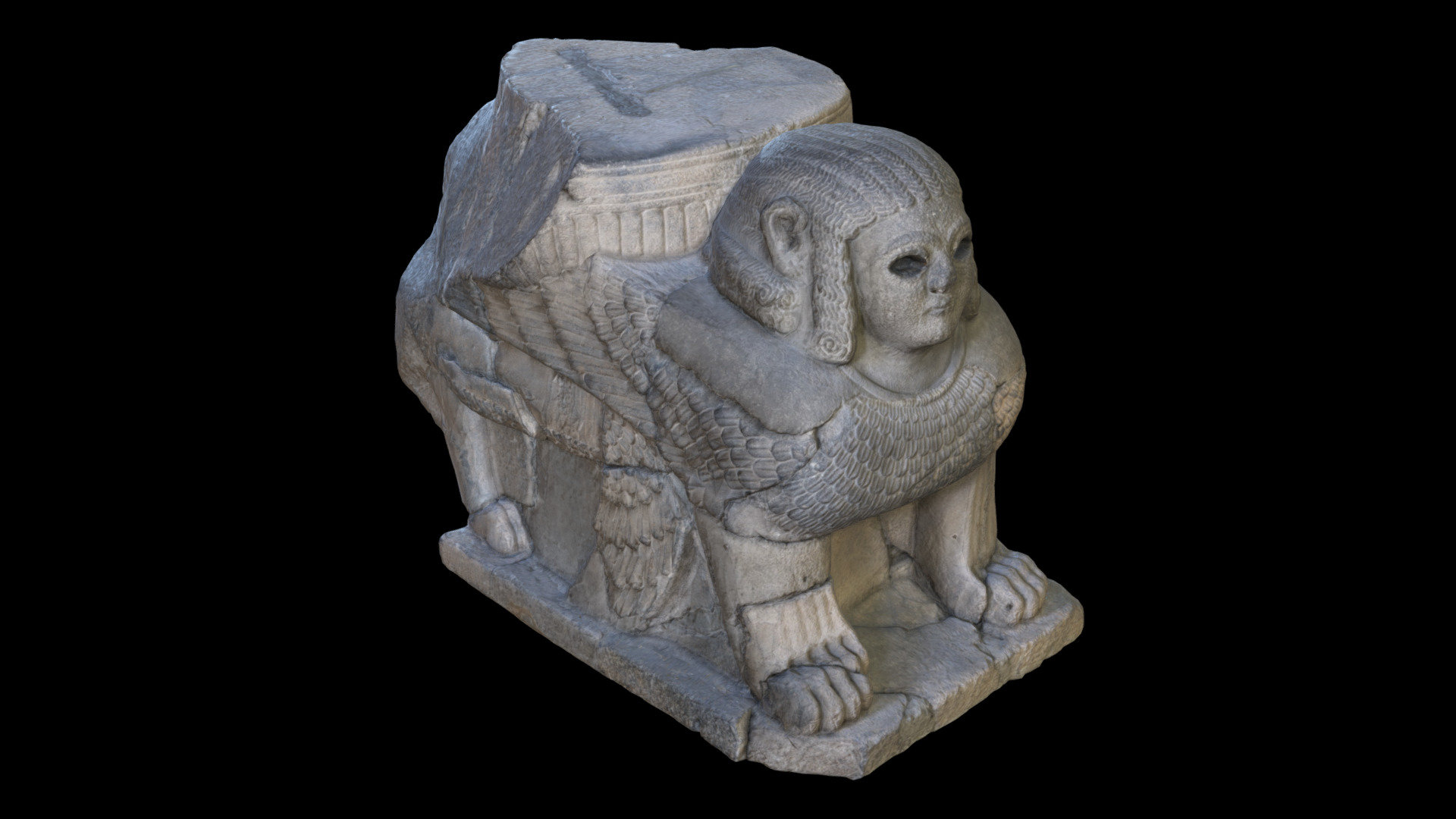 Basalt Column Base Depicting a Sphinx - 3D model by Thomas Flynn ...
