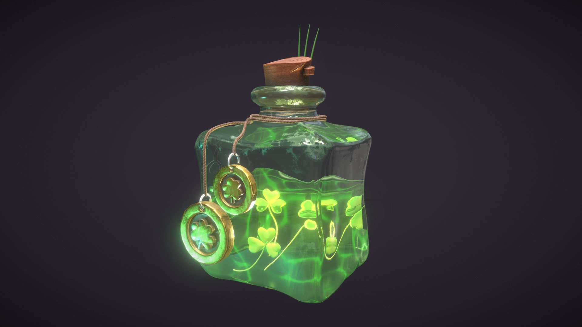 Clover magic potion - 3D model by goyangyi [fbefd2a] - Sketchfab
