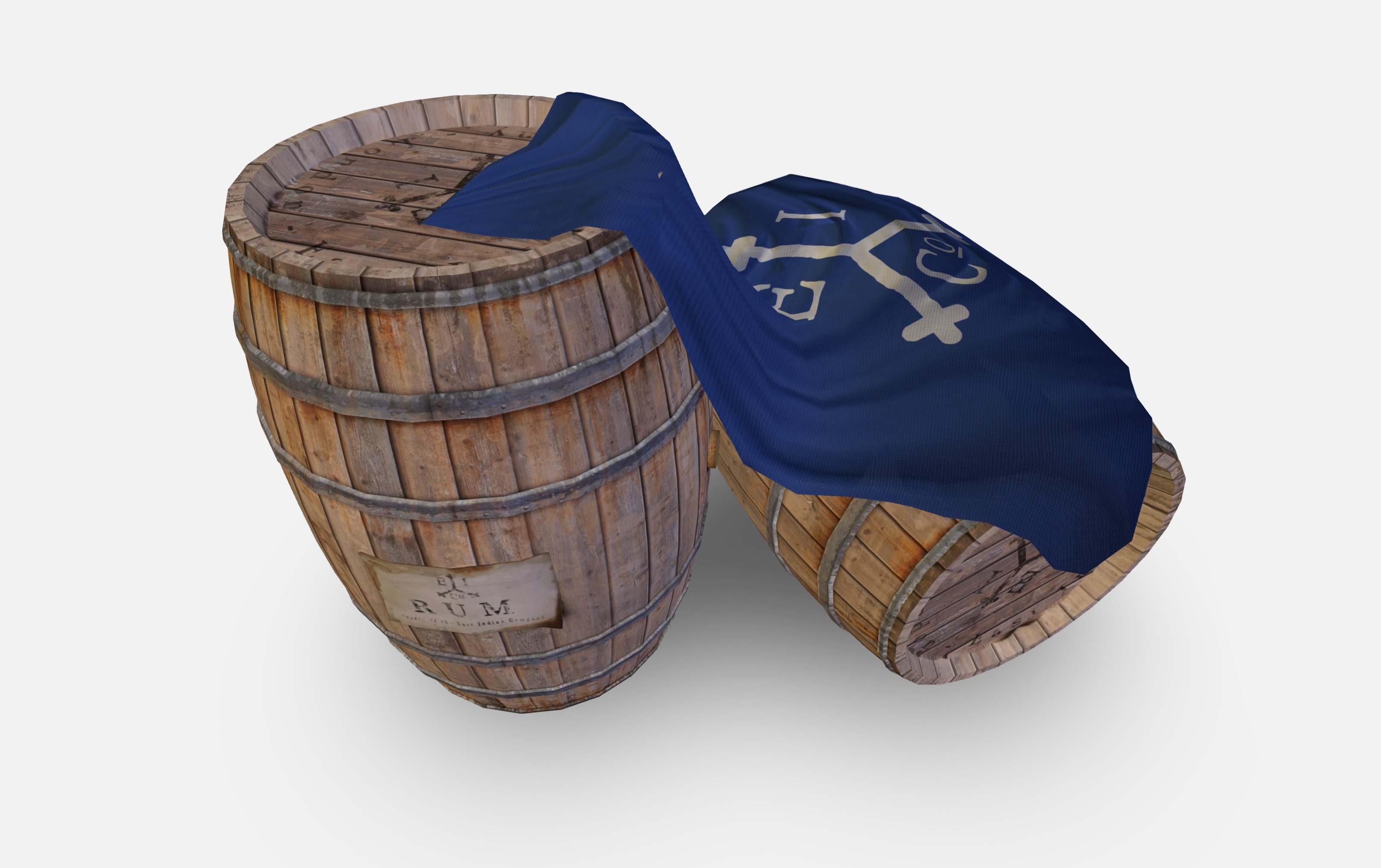 Wooden rum barrels - 3D model by KangaroOz 3D (@KangaroOz-3D) [fbfebab ...