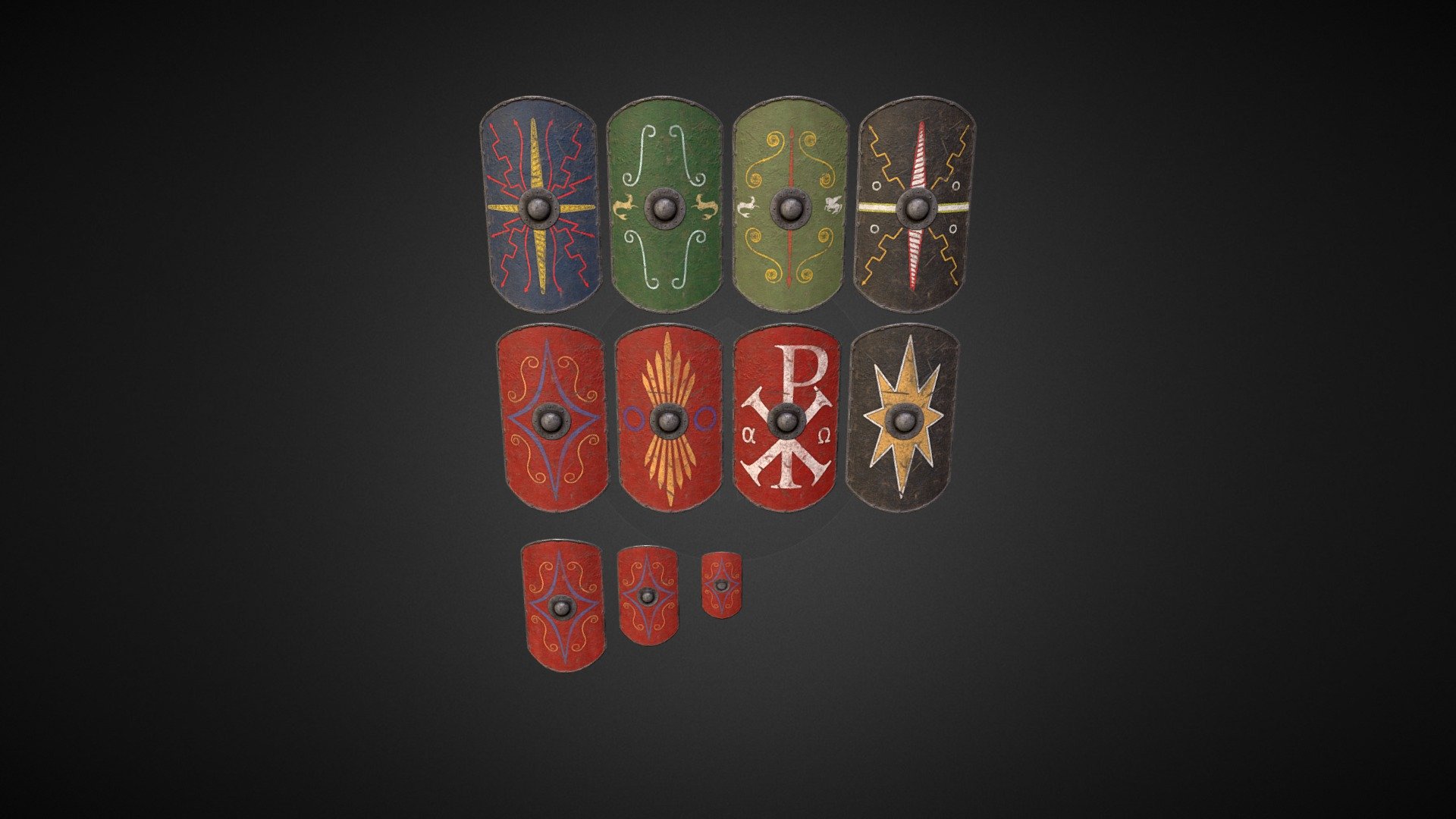 Roman Shield - Scutum C - Buy Royalty Free 3D model by Viverna ...