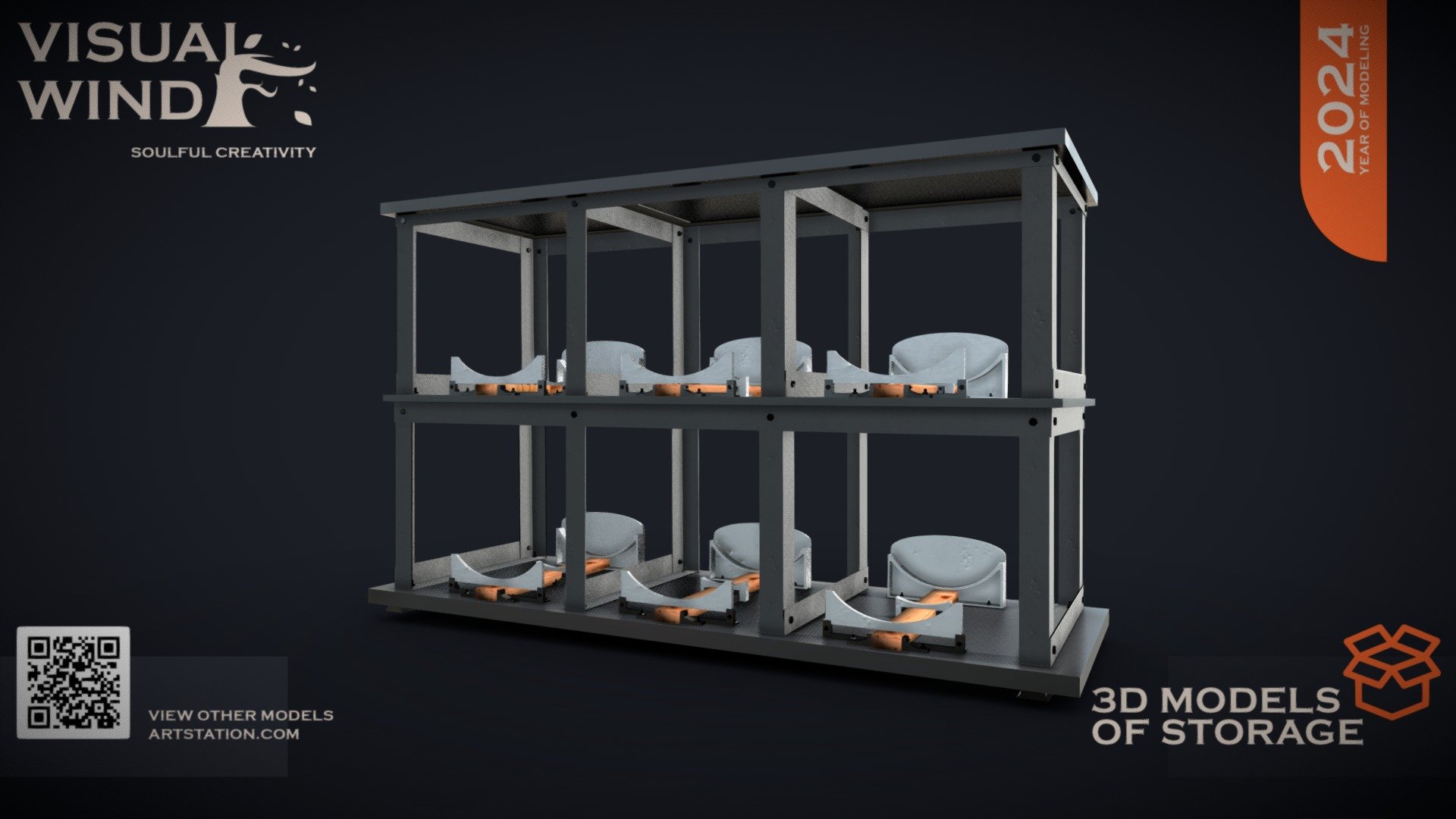 Barrel Rack - Download Free 3D model by Visual Wind 3D (@visual_wind_3d ...