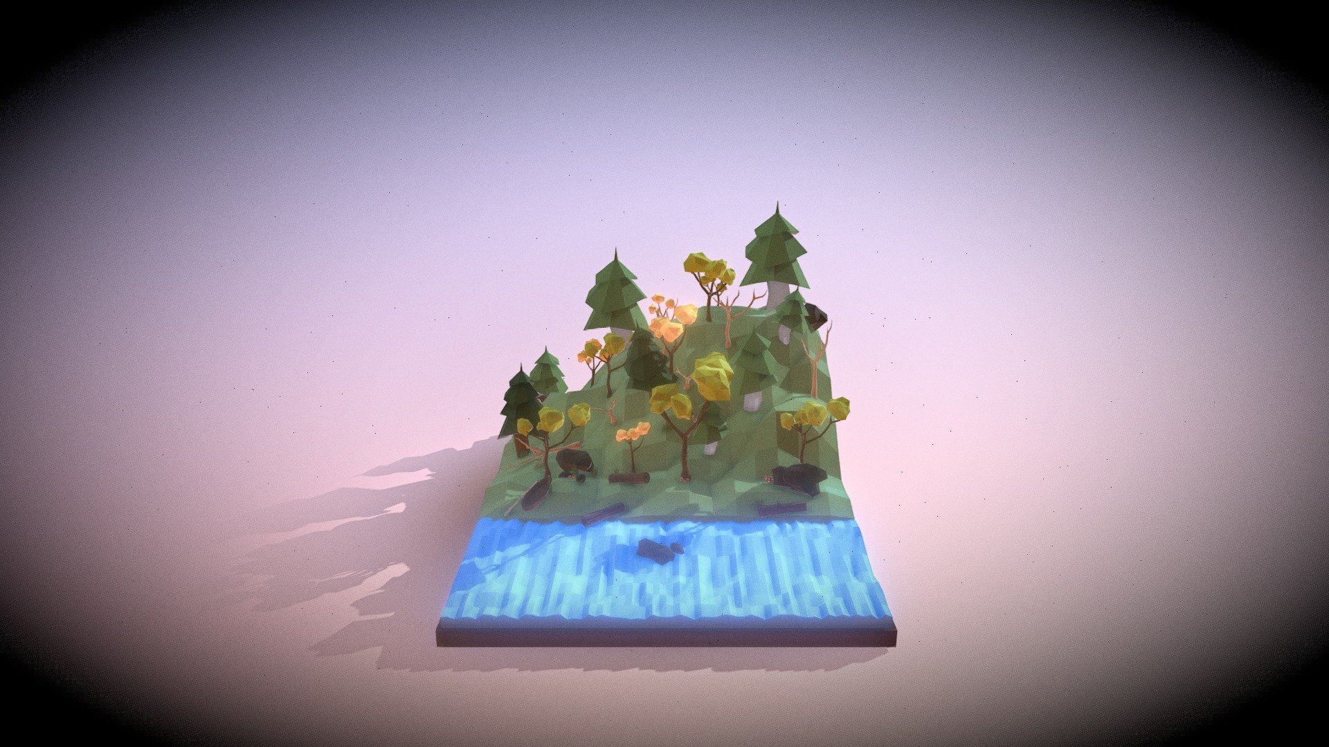 Low poly landscape - 3D model by fadbad [fc03f1b] - Sketchfab