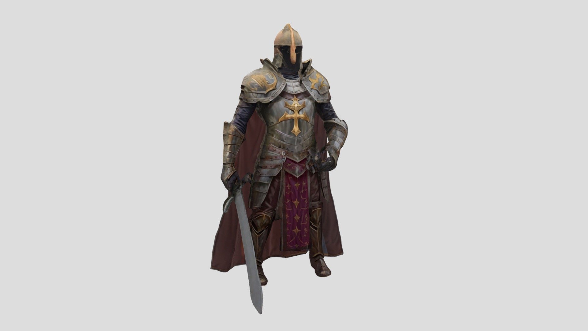 Fantasy Knight - Download Free 3D model by illustros [fc0b7b4] - Sketchfab