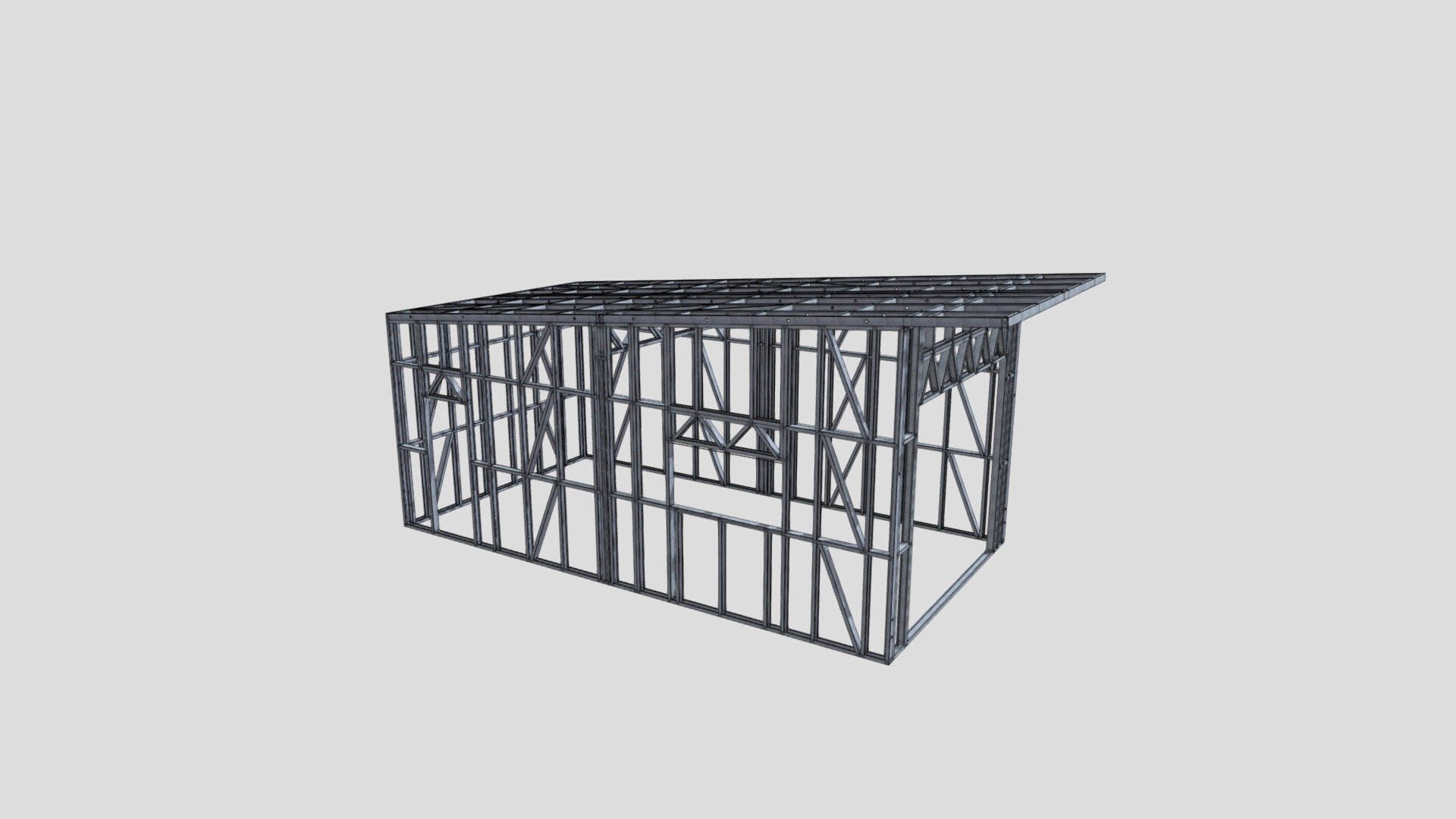 30m2 Shed - 7.5 x 4m - 3D model by Central Steel Framing ...