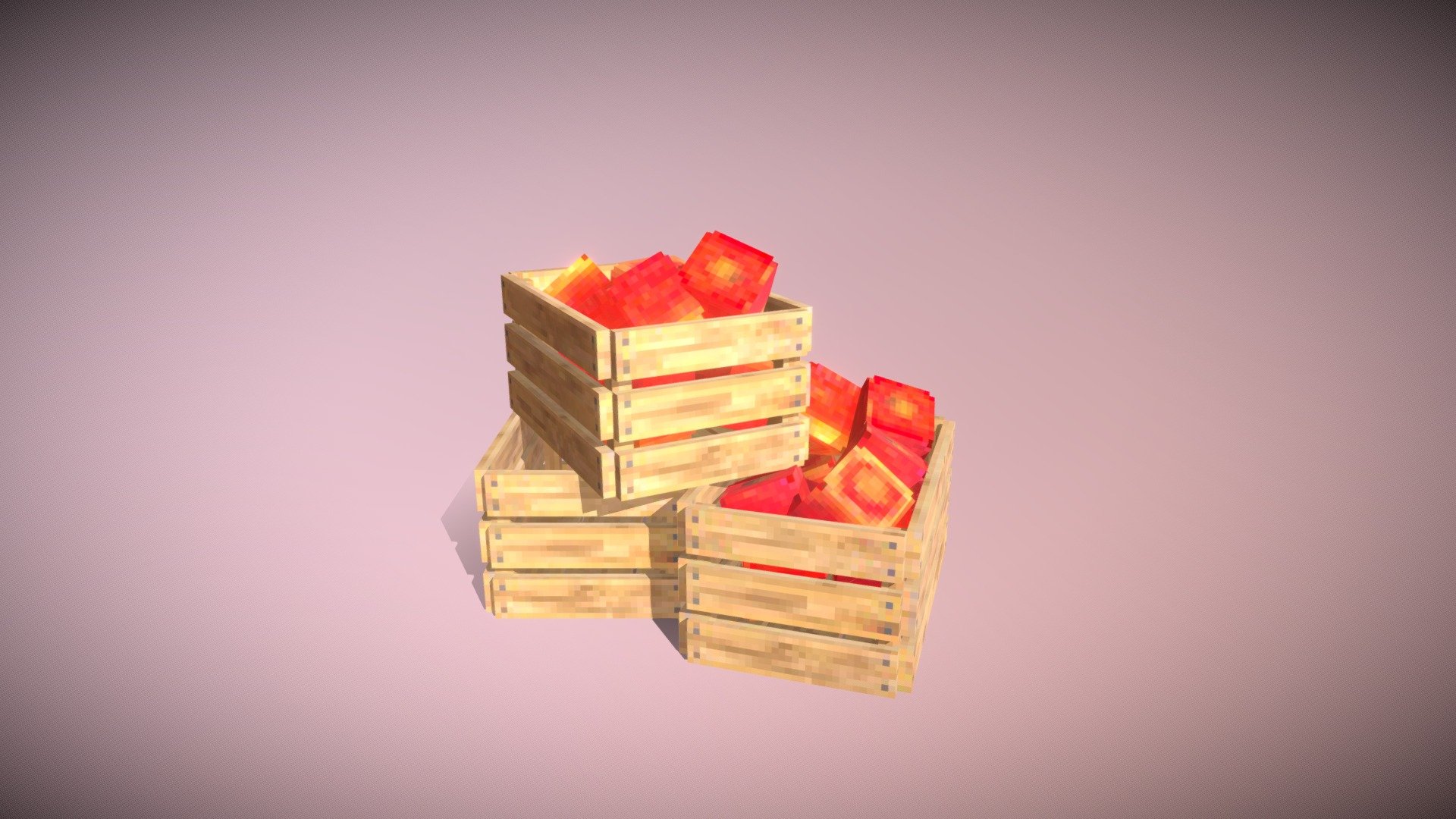 wooden box with apples - 3D model by iwataro [fc18df7] - Sketchfab