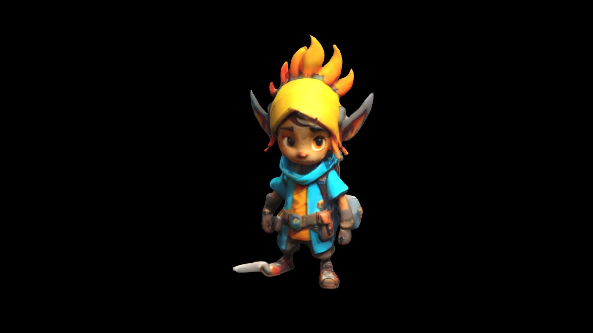 An enraged and disheveled sprite with fiery oran - Download Free 3D ...