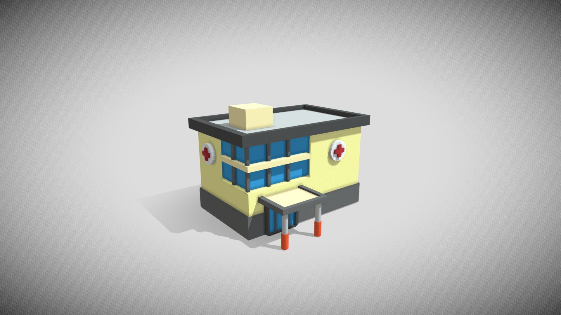 Low Poly Hospital - Buy Royalty Free 3D model by AssetSource [fc24a33 ...