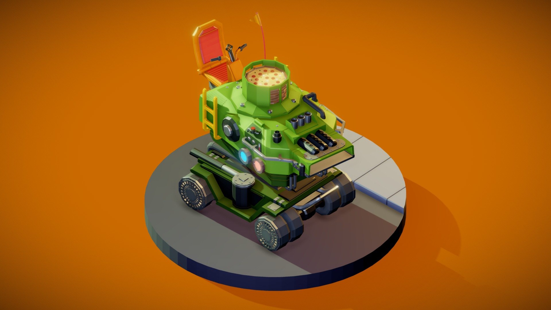 Pizza Thrower - 3D model by Mactatus [fc299c3] - Sketchfab