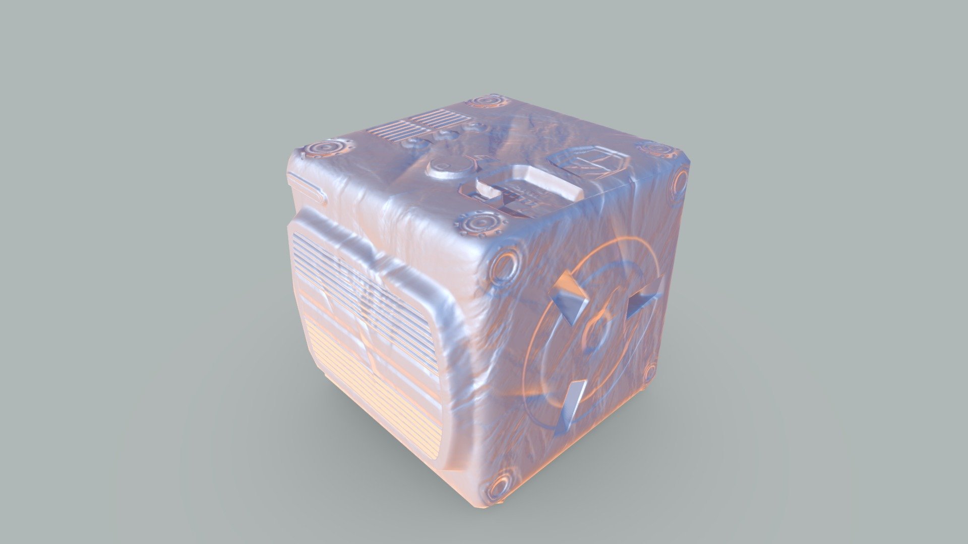 Sci-fi Cube (normal map test) - 3D model by Bram van Hoof | 🇳🇱 (@BramvH ...