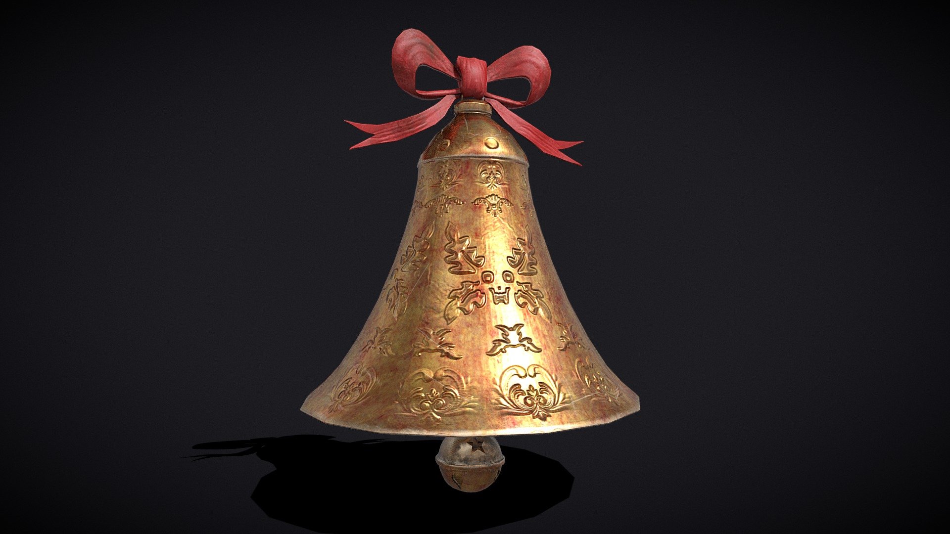 Gold Bell Tree Ornament - Buy Royalty Free 3D model by ...