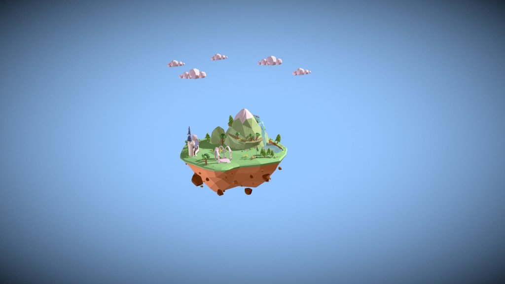 low poly island - 3D model by hernandezrocham [fc3c104] - Sketchfab