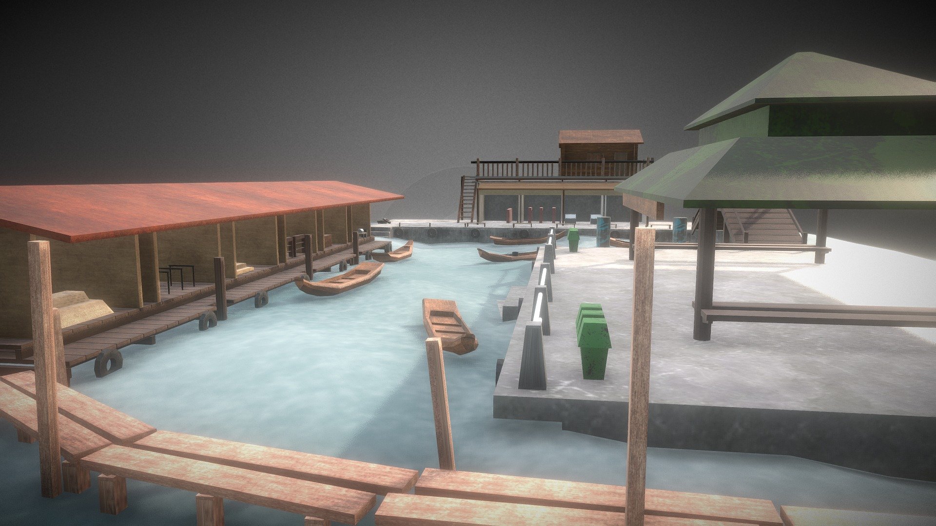 Floating Market - 3D model by nadeshiko [fc3d451] - Sketchfab