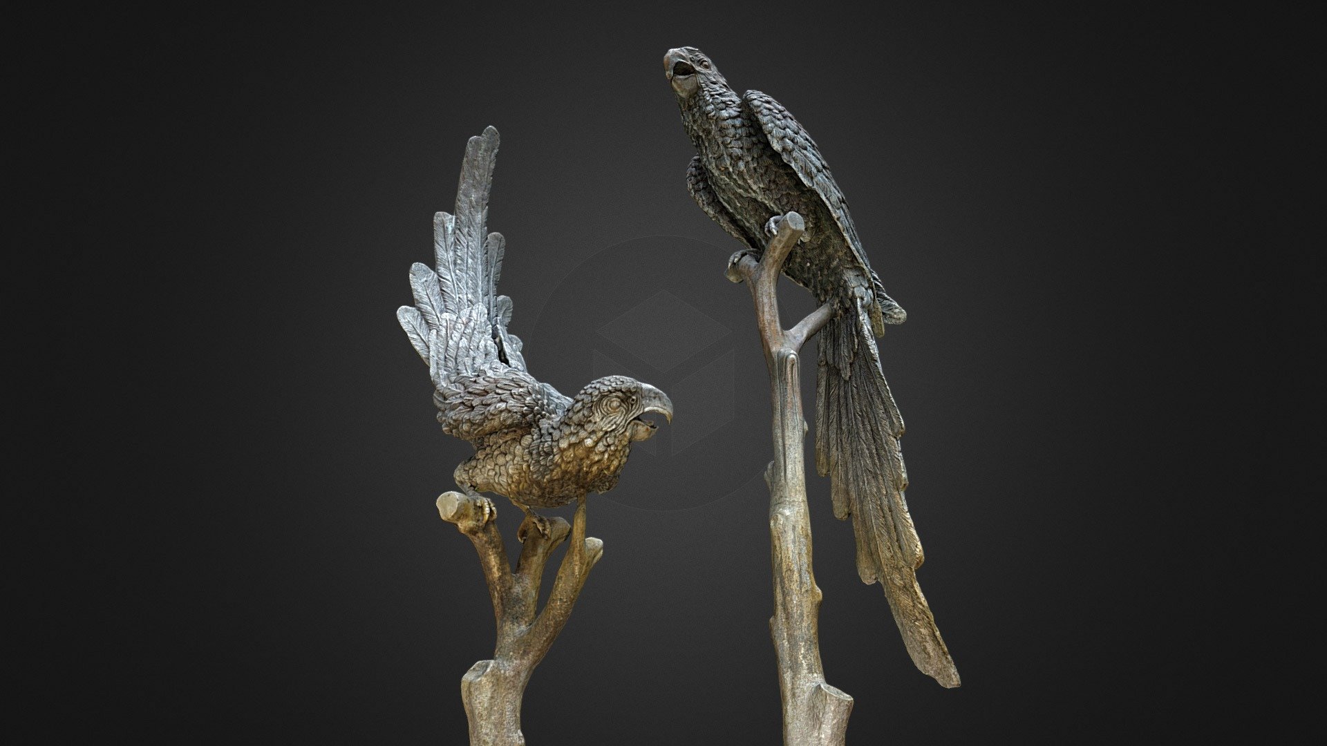 Parrots Statue - 3D model by Rigsters [fc42ebc] - Sketchfab