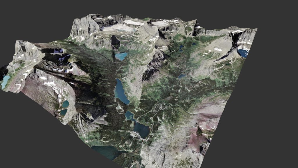 Grinnell Glacier area, Glacier National Park - Download Free 3D model ...