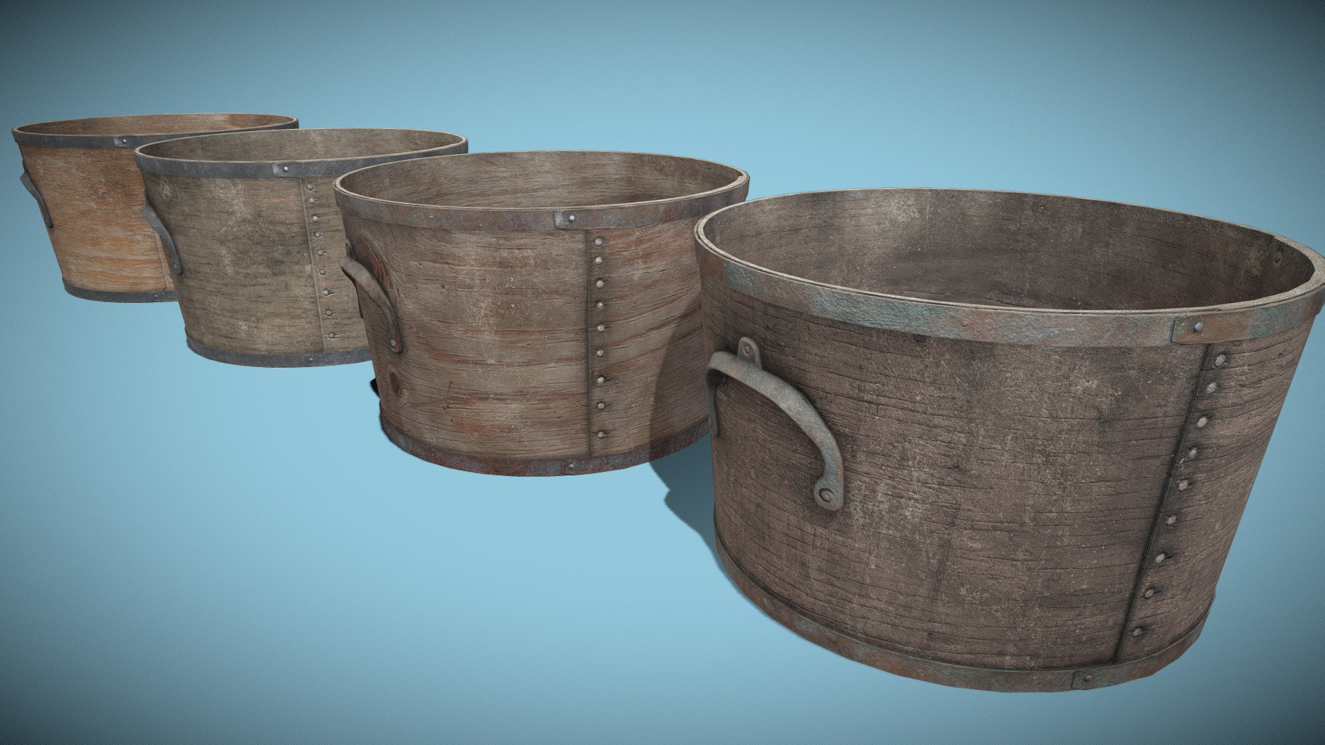 Rural Wooden Farming Buckets - Buy Royalty Free 3D model by Mad_Lobster ...