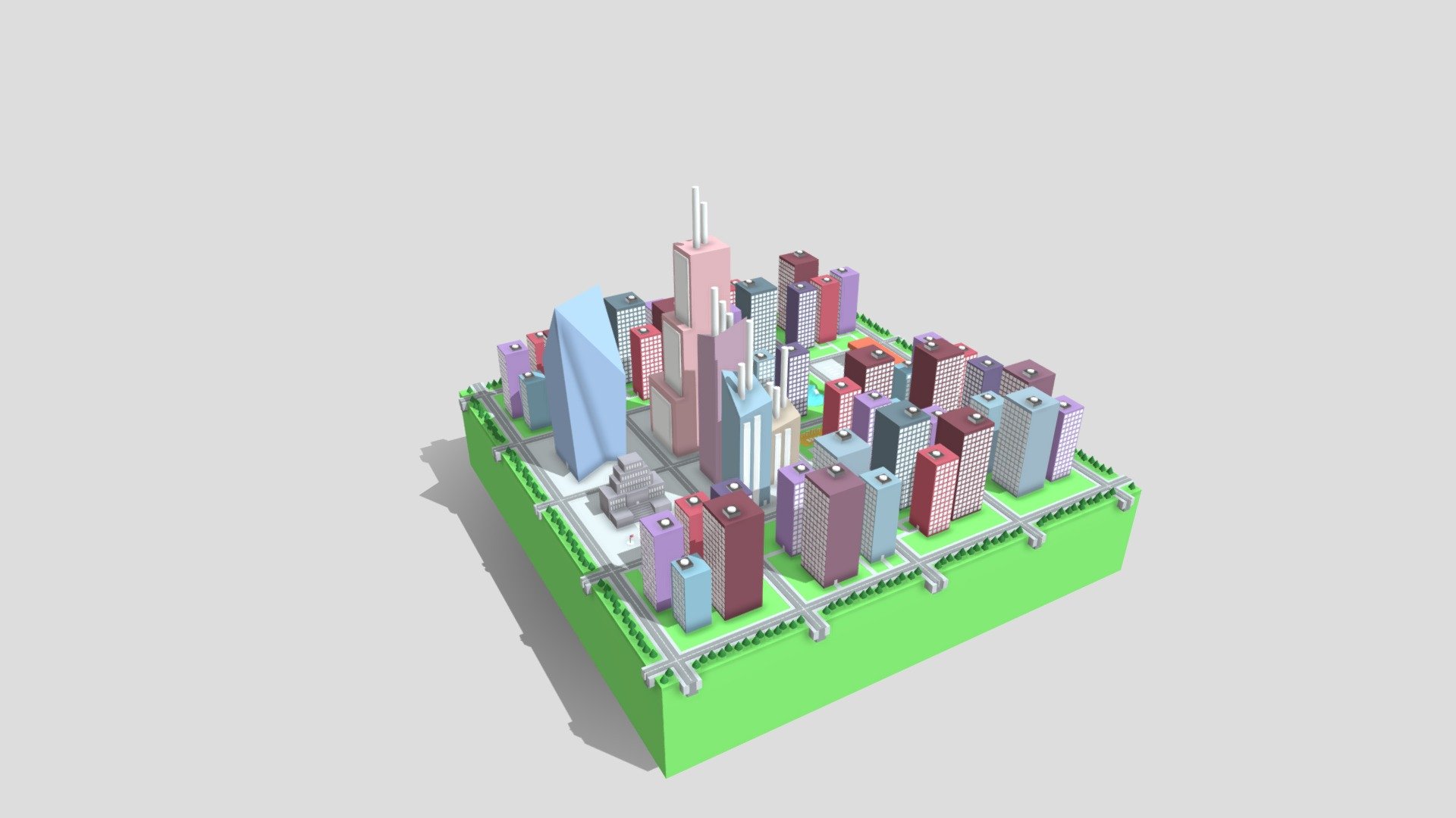 suburb office complex - Download Free 3D model by Mikhail (@sasanchik ...