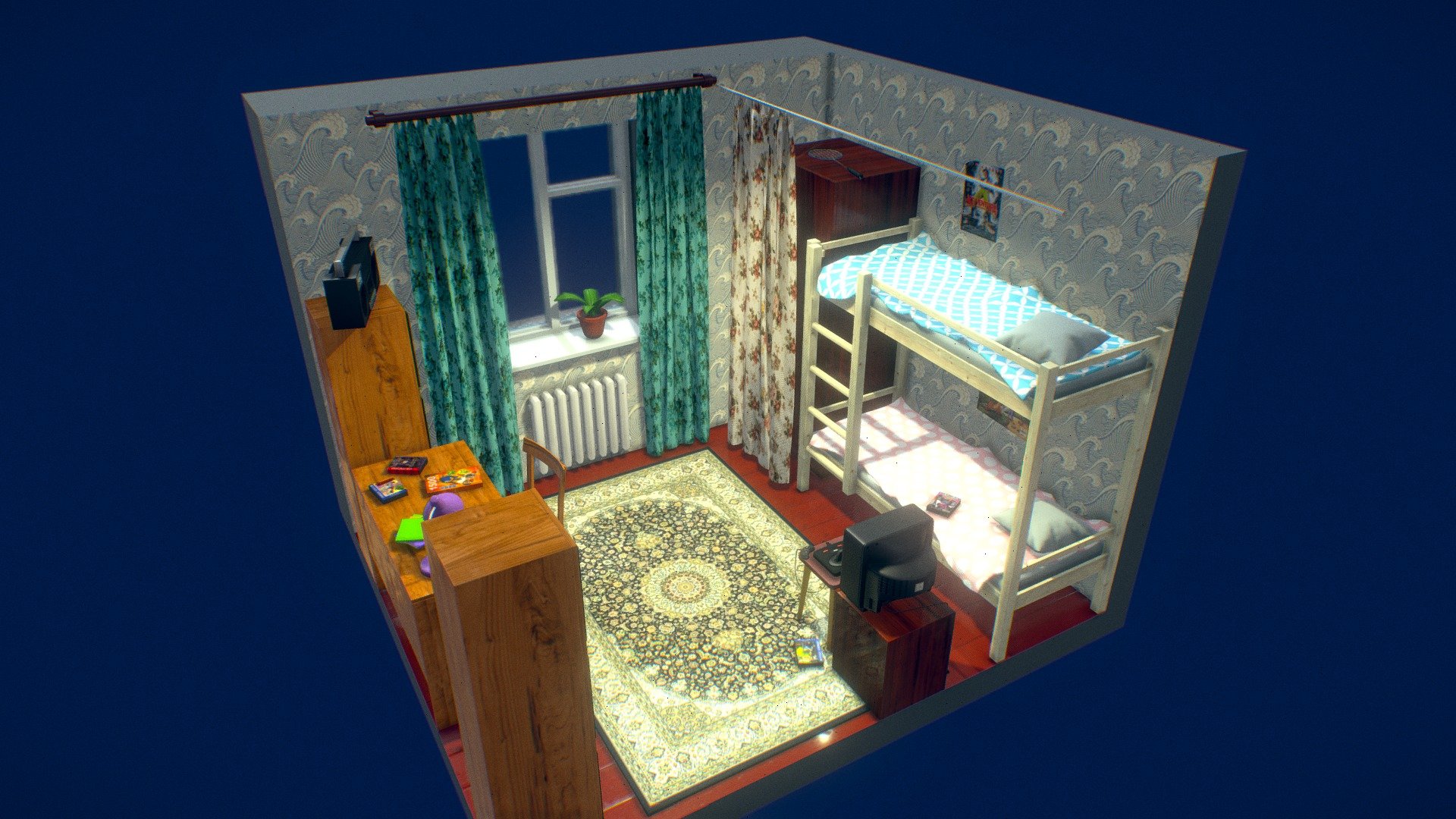 2000s Room with Sega Mega Drive - Download Free 3D model by brysew ...