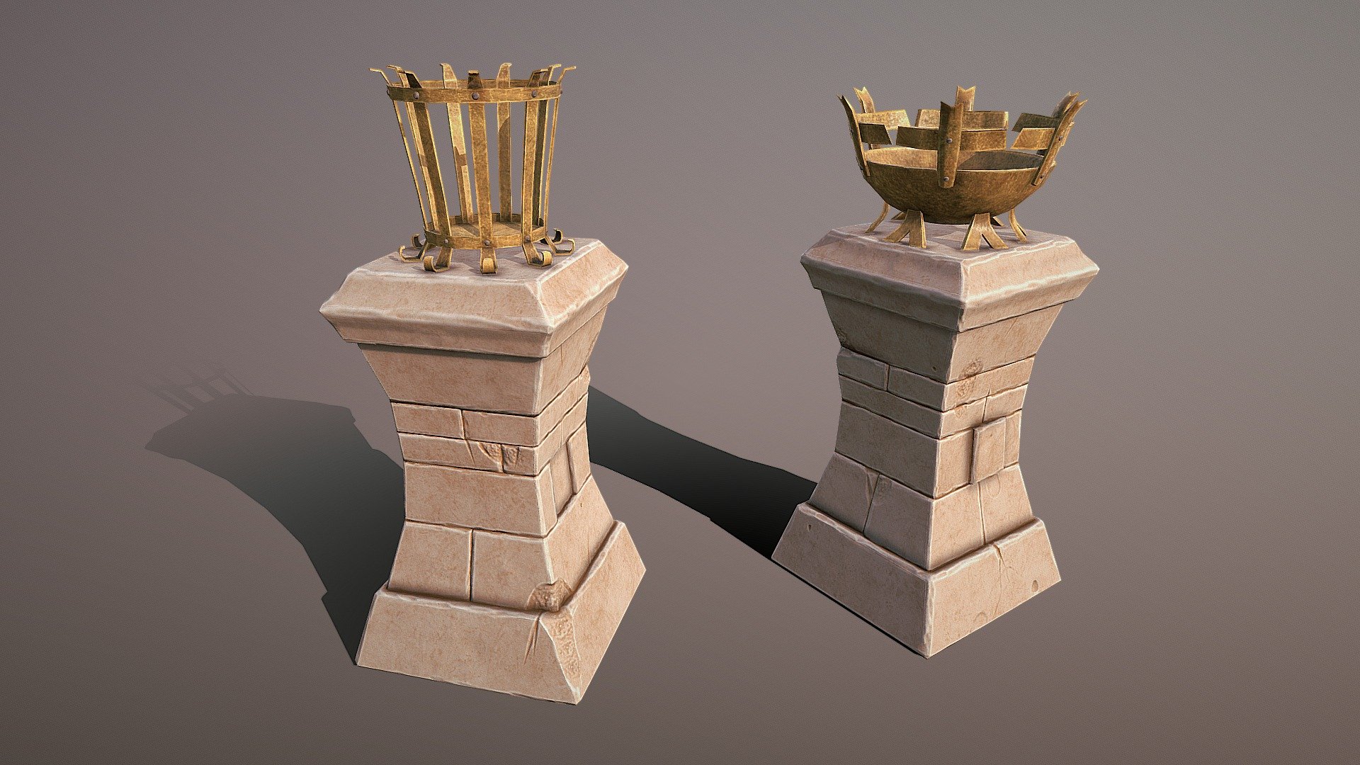Medieval braziers l Lights l Enviroment - Download Free 3D model by ...