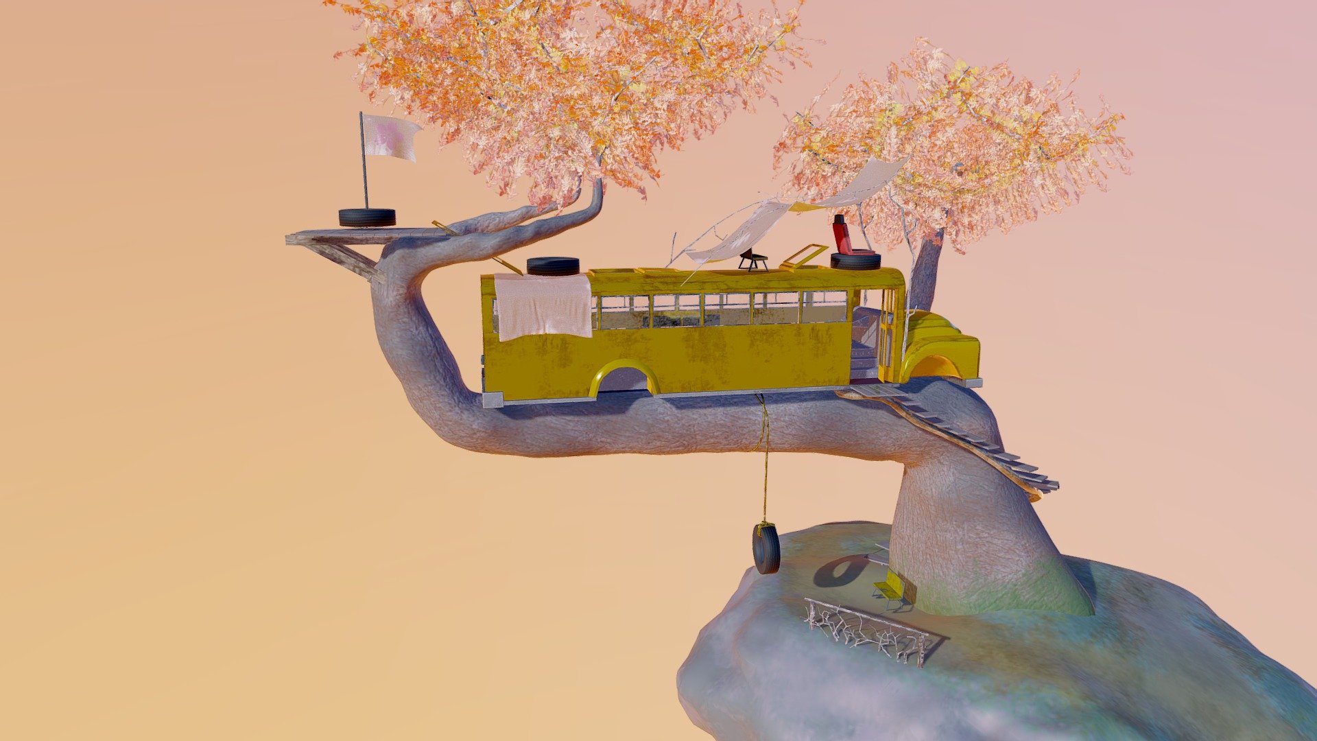 Tree bus - 3D model by sup100 [fc5f107] - Sketchfab