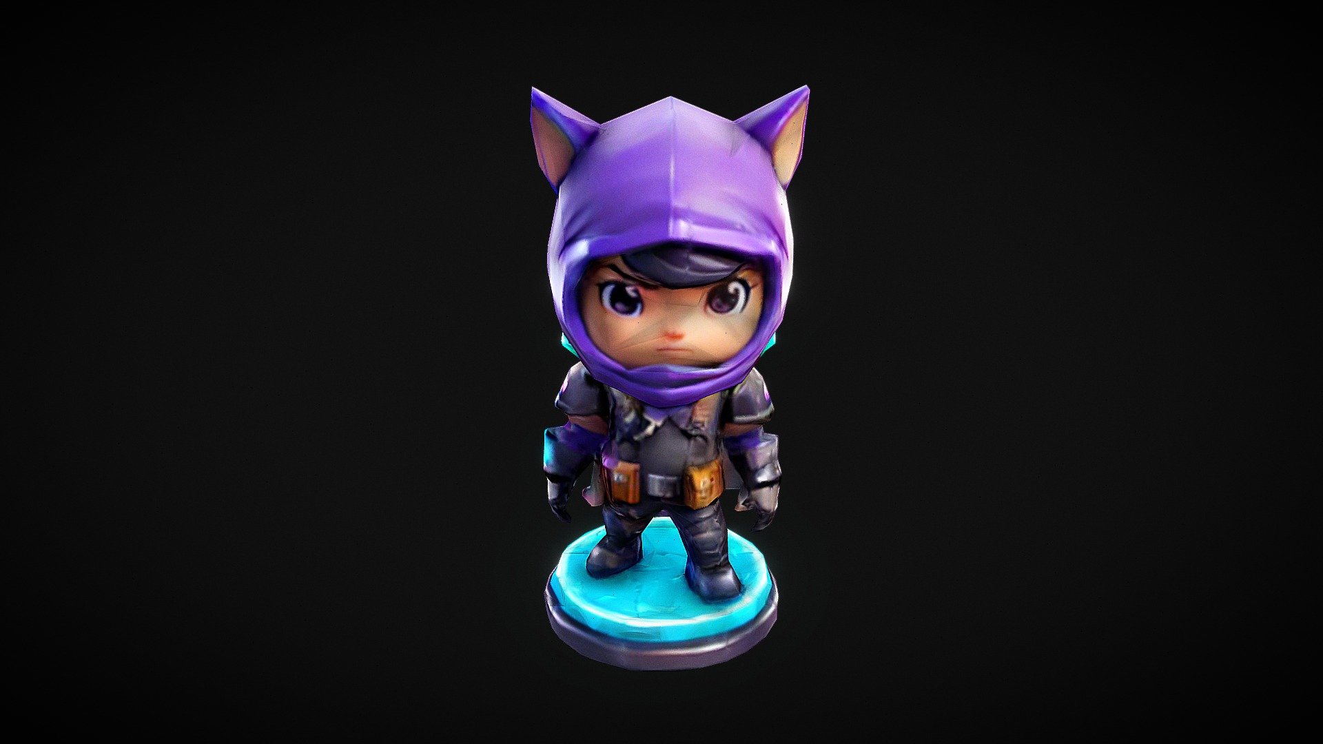 Purple ninja-like character named Pythius with r - Download Free 3D ...