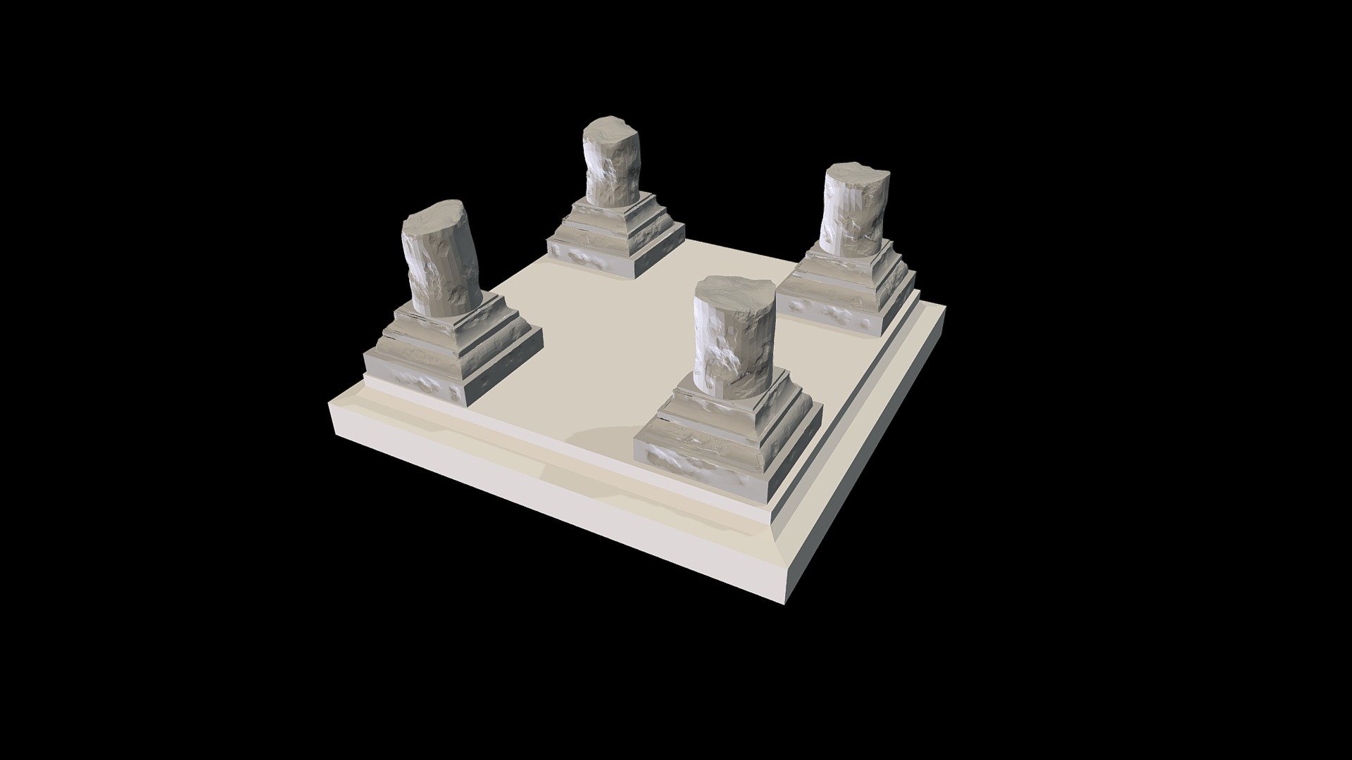 TEMPLE OLD SACRED BROKEN COLUMNS - 3D model by Noel Esperanza ...