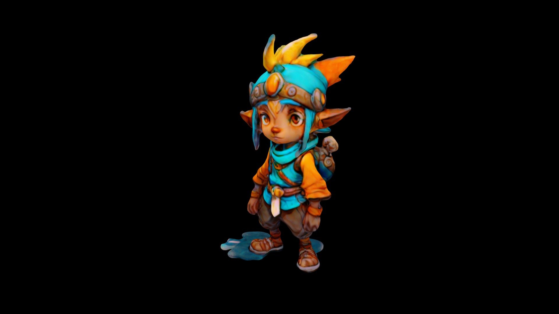 a cute cartoon character dressed as a explorer t - Download Free 3D ...