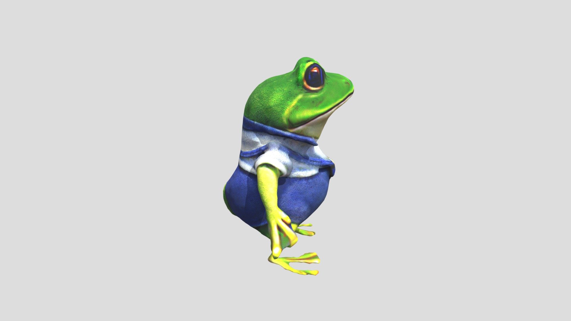 adorable frog with human body in a sailor costum - Download Free 3D ...