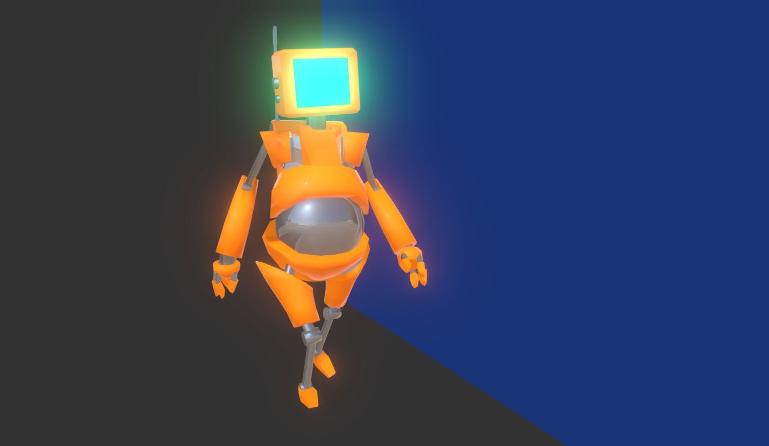 orange robot animation - 3D model by Pebetron [fc75525] - Sketchfab