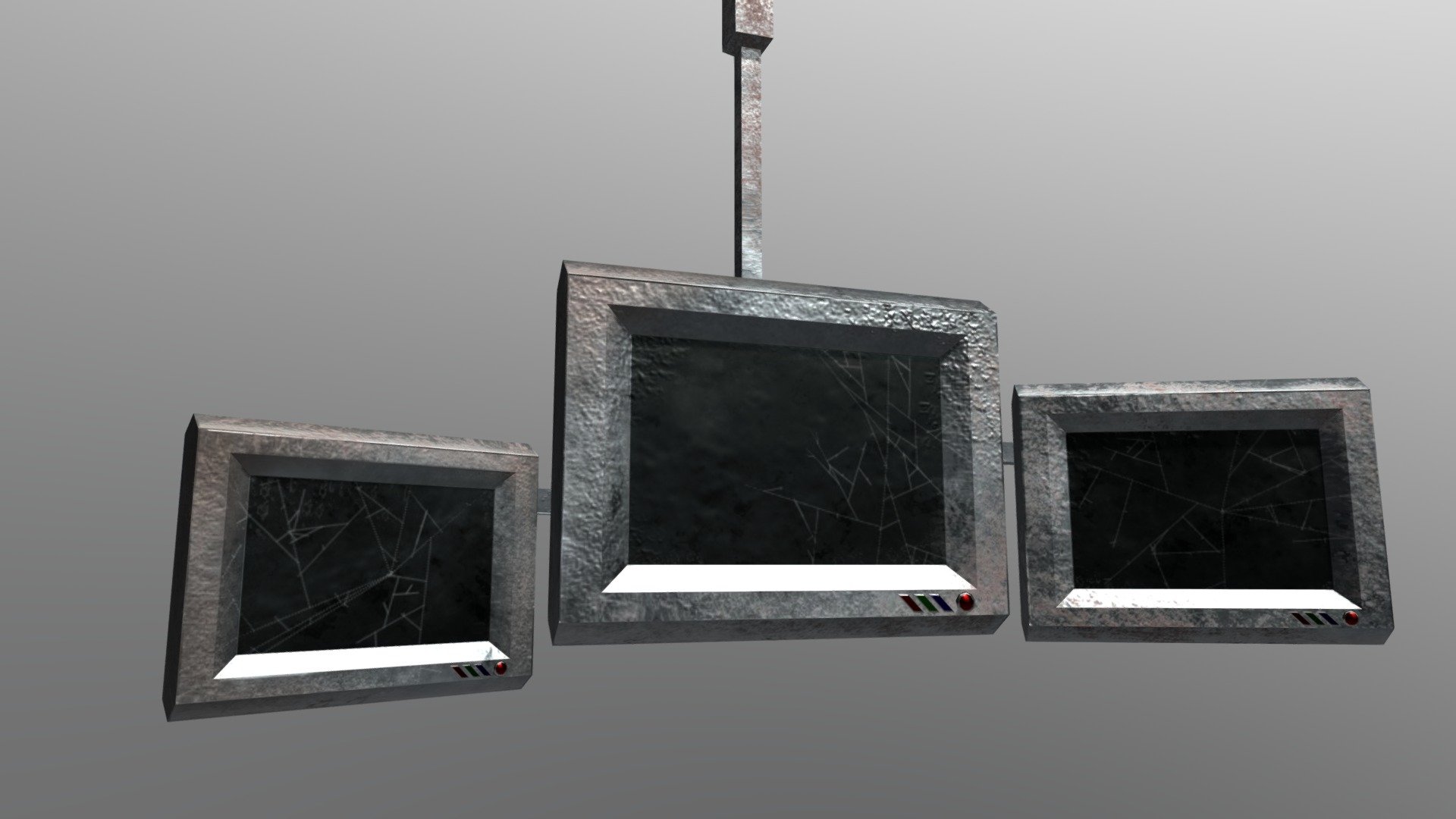 Monitor(with cracks) - 3D model by Kugatsu Tsukai 3D Model Hub ...