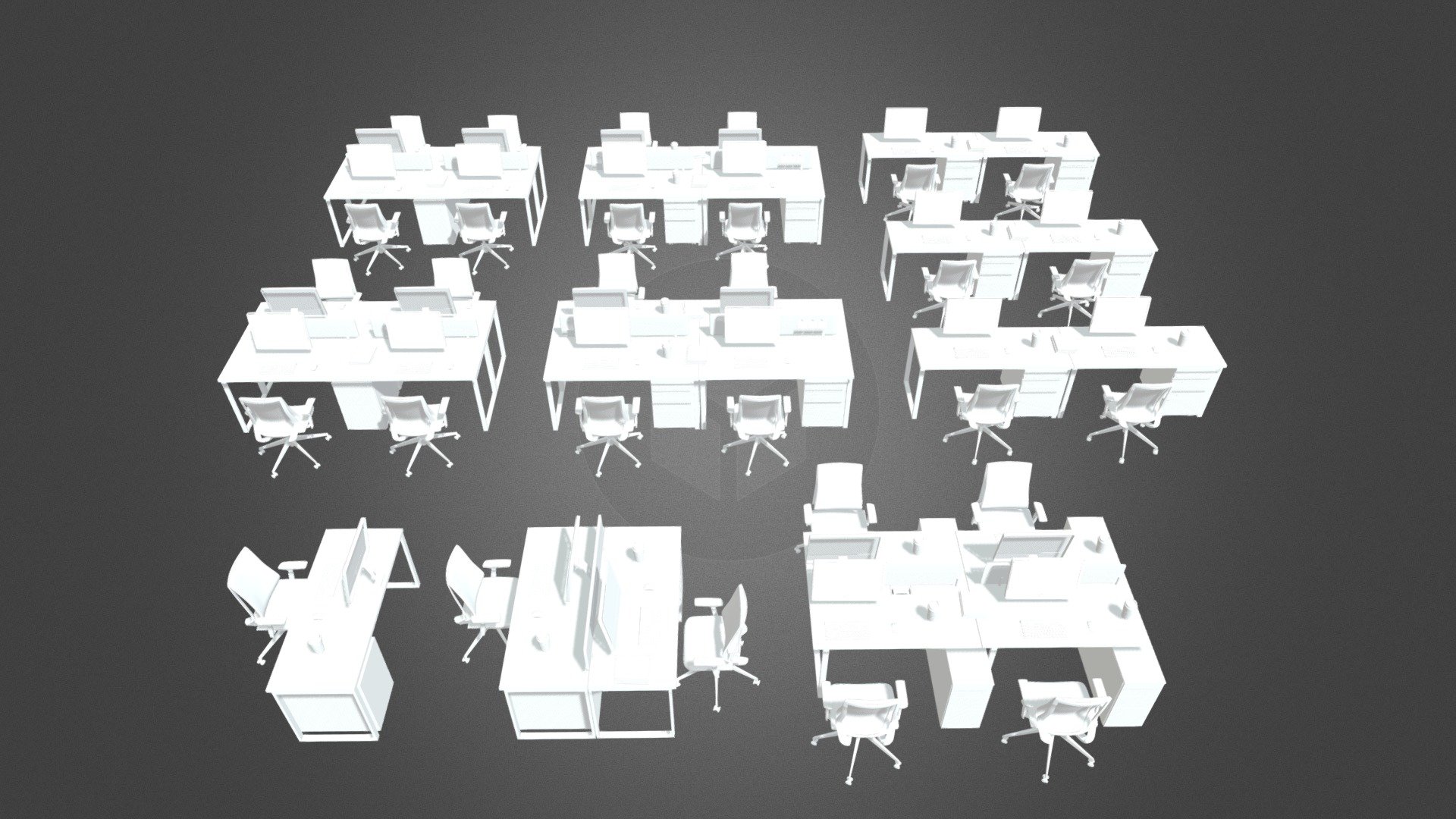 Office workstation - Download Free 3D model by Chenchanchong [fc76b84 ...