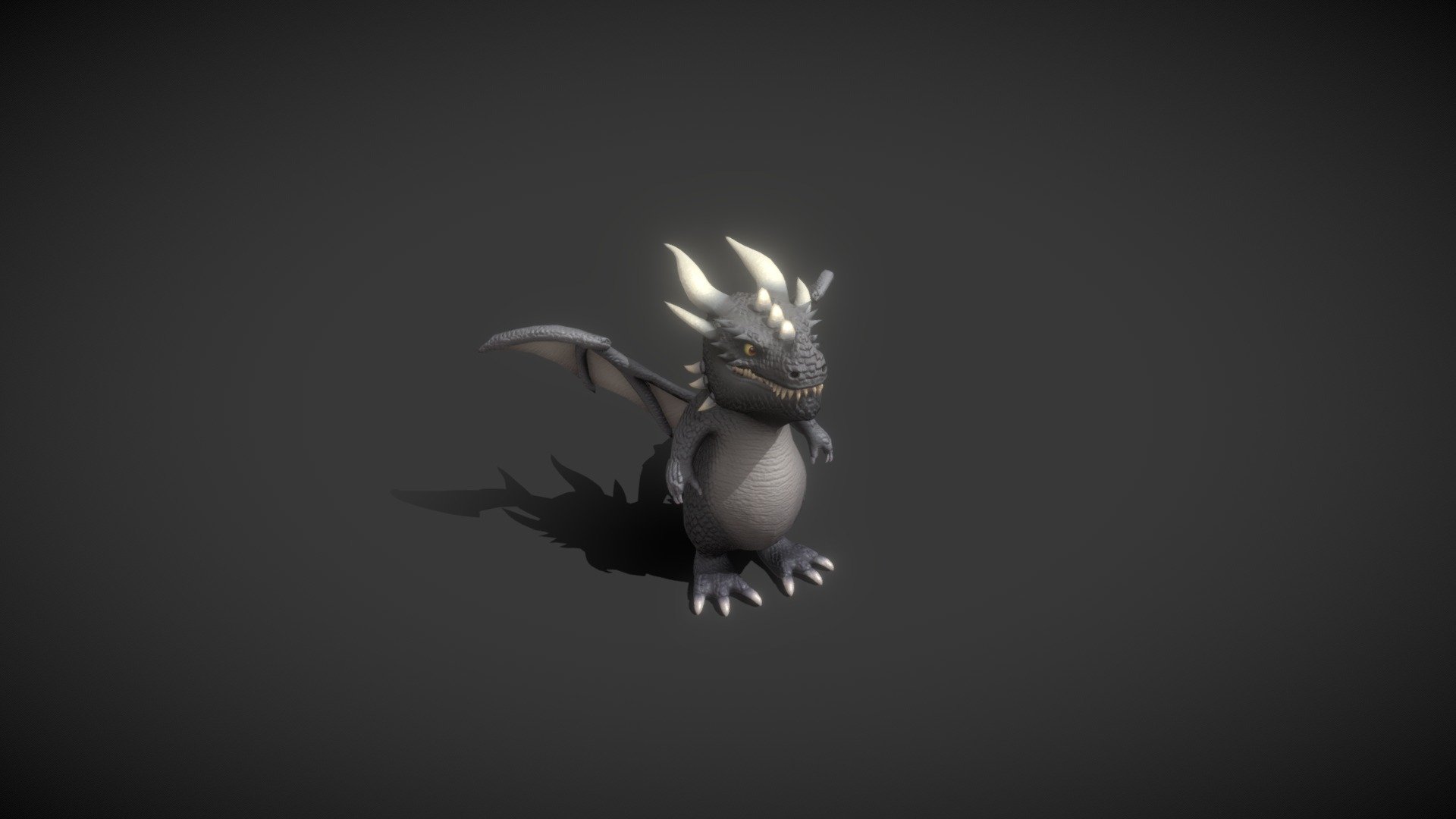 Cartoon Gray Dragon Low-poly 3D model - Buy Royalty Free 3D model by ...