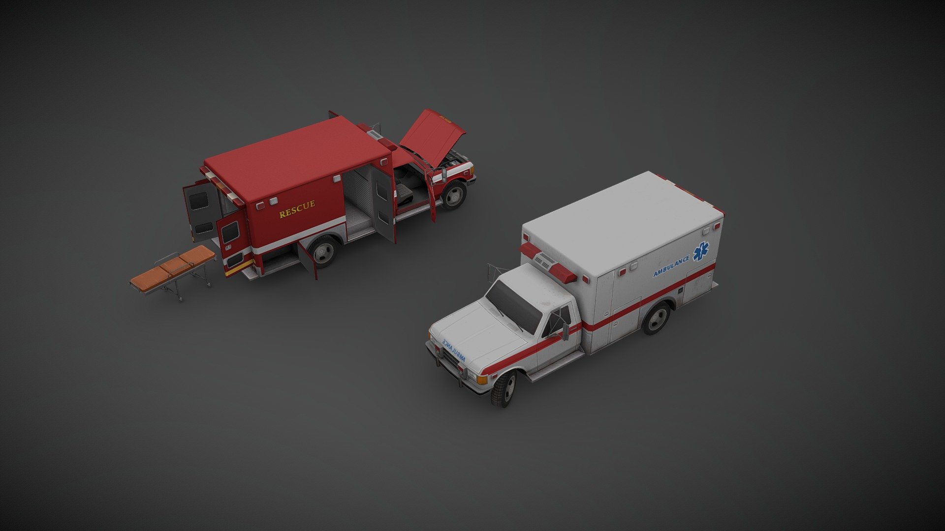 '90 Ford F350 Ambulance Type 1 - 3D model by KI5 (@KI5mods) [fc7ec28 ...