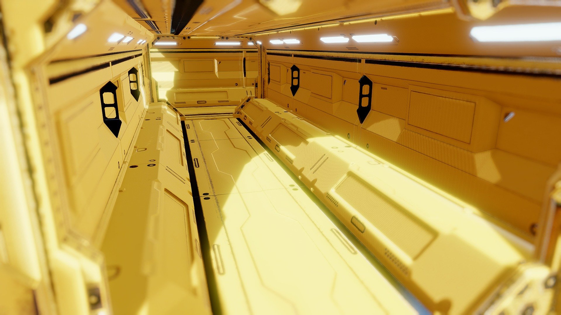 Hardsurface Sci-Fi corridor | Trim-sheet | Free - Download Free 3D ...