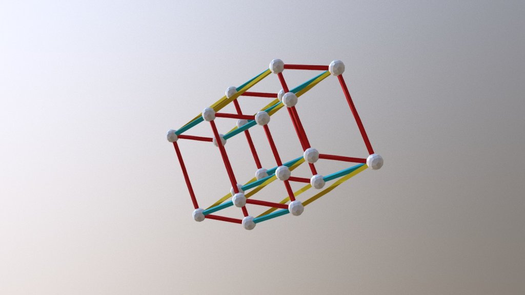 20 42 1 Flatened Hypercube - 3D model by Zometool [fc80298] - Sketchfab