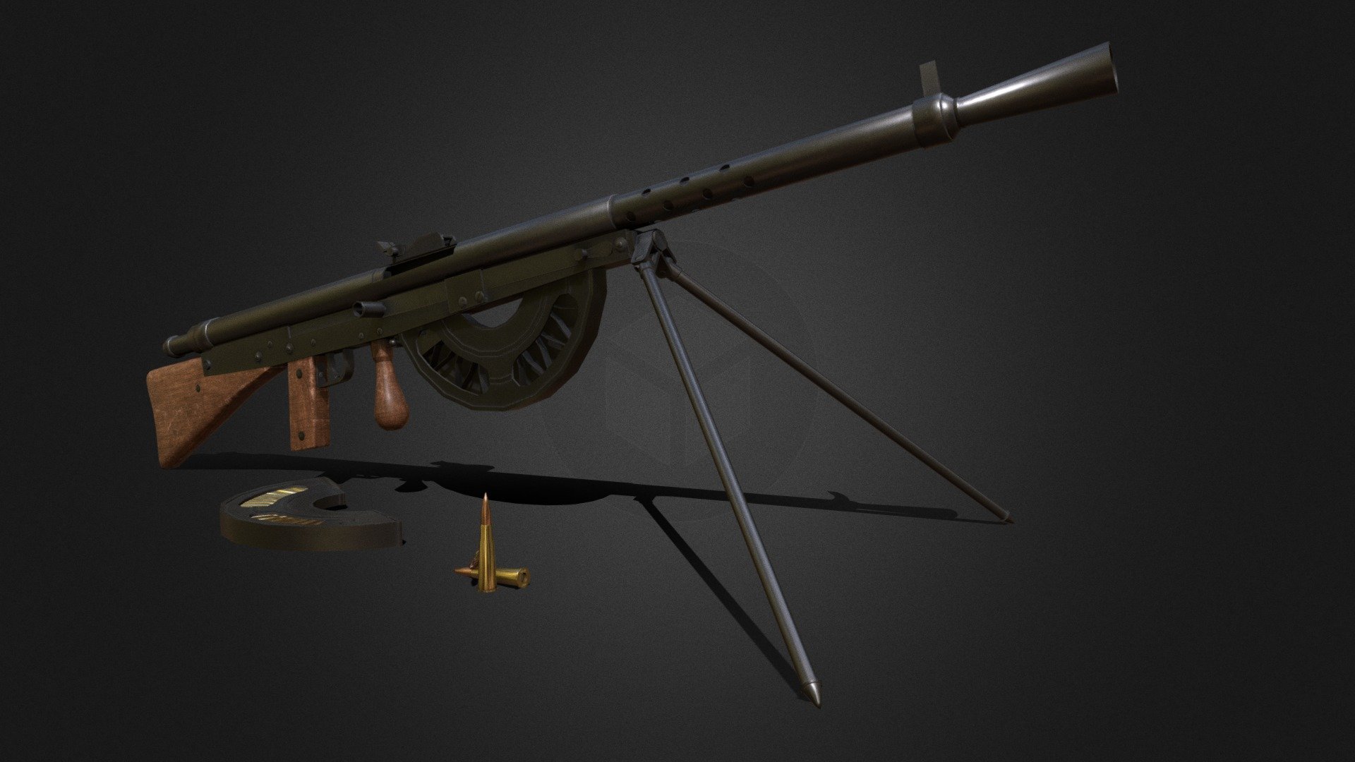 Fusil-mitrailleur Chauchat - 3D model by Brukas [fc8d387] - Sketchfab