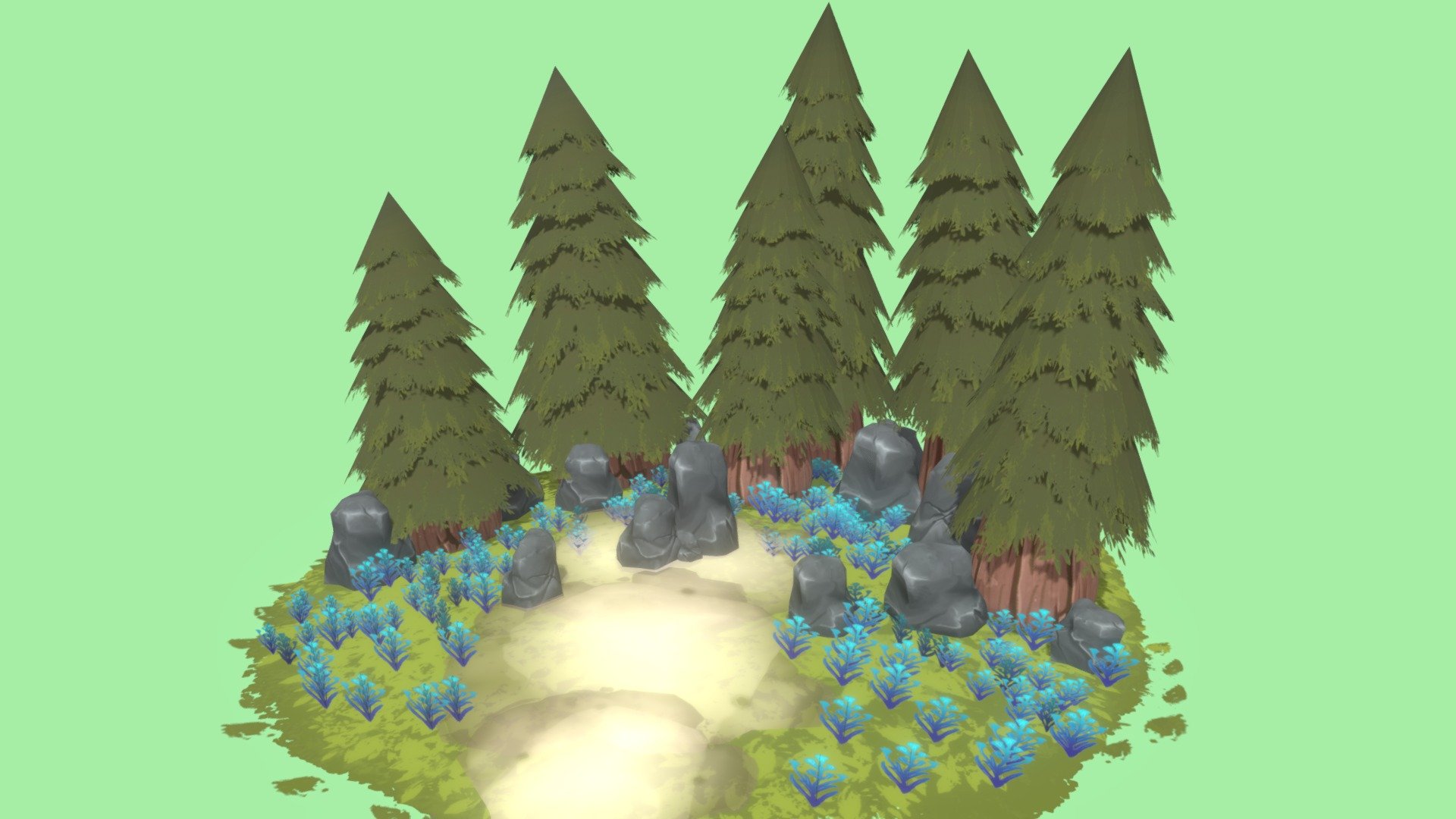 Forest Scene - 3D model by Mj3Dart (@malik_j) [fc8f60f] - Sketchfab