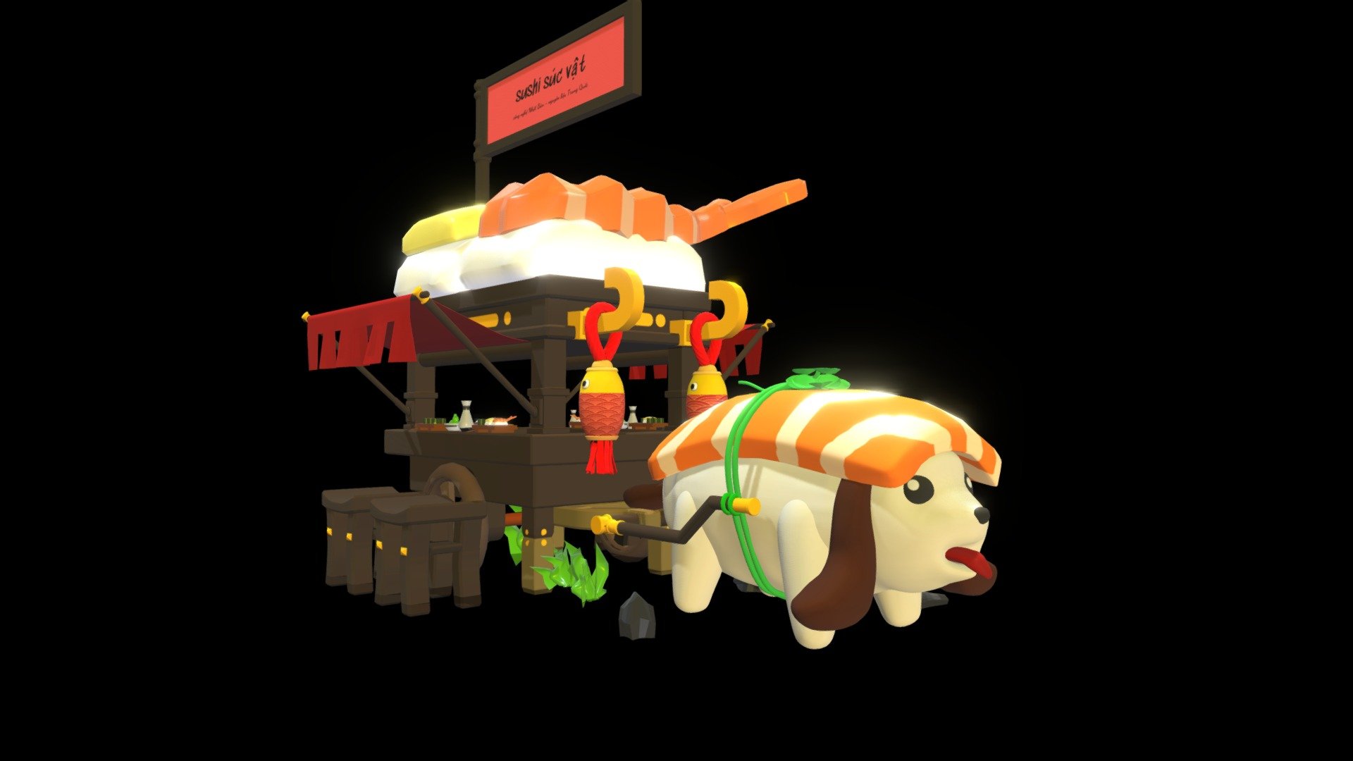 sushi cart - Download Free 3D model by Phuong Yen (@kienvtcacademy2004 ...
