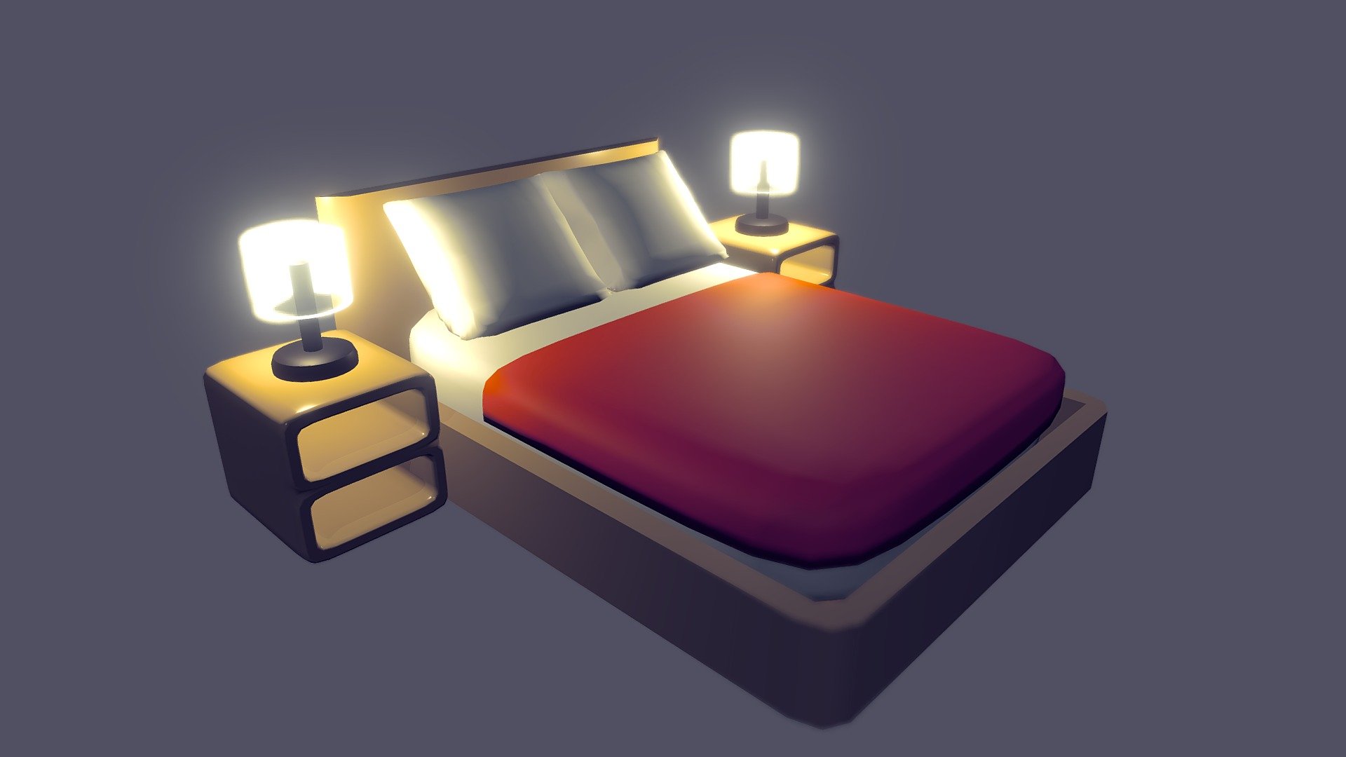 Stylized lowpoly bed - Download Free 3D model by tharadelamo [fc9cbf5 ...