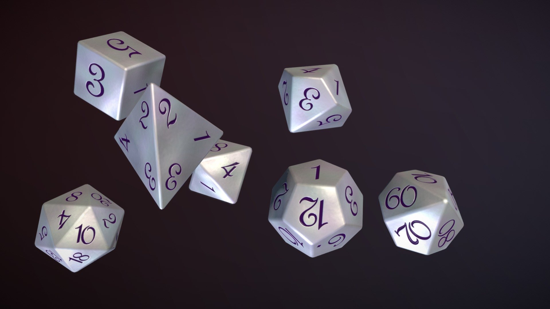 Pearly Roleplaying Dice - 3D model by austeja [fc9d024] - Sketchfab