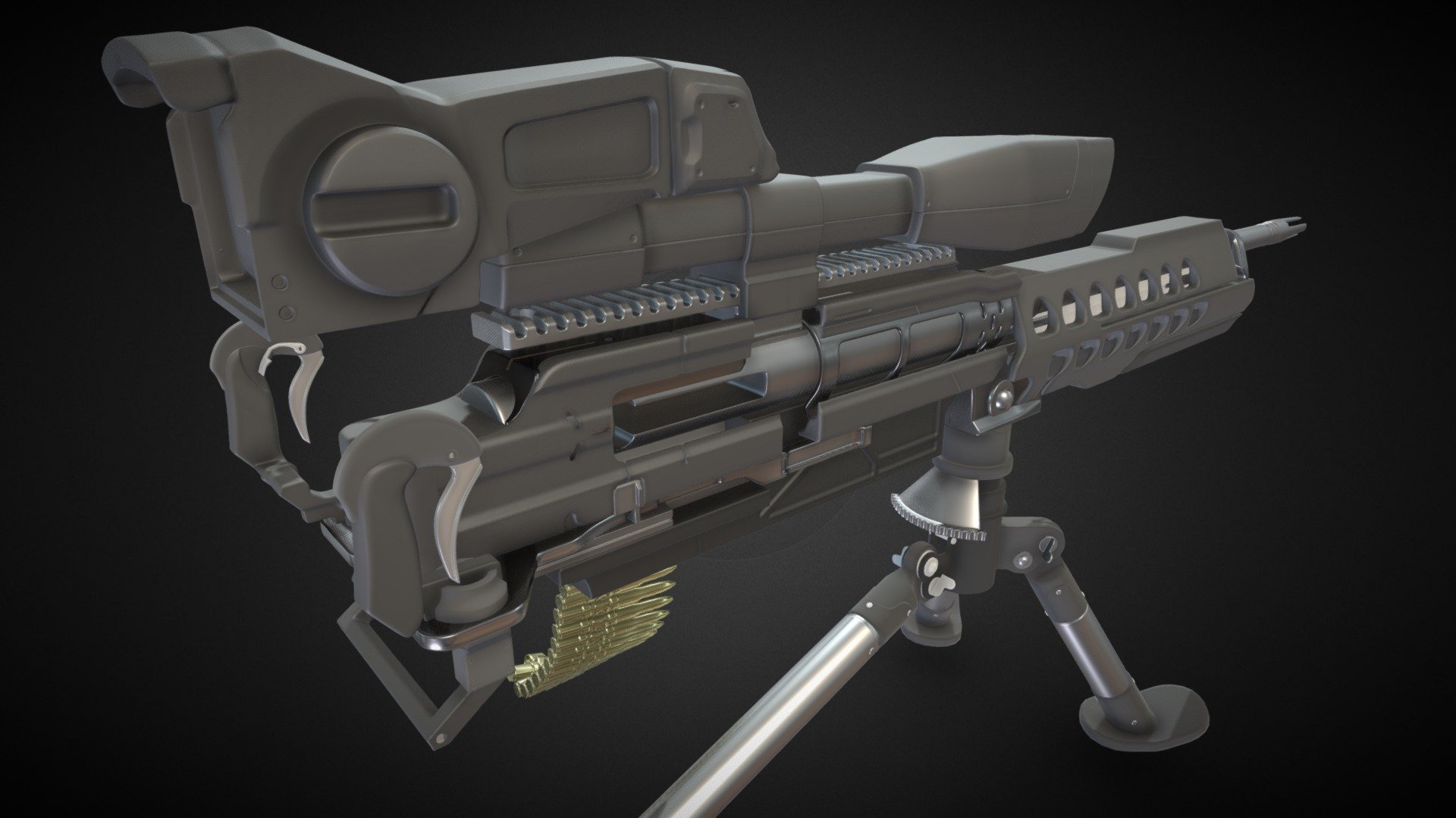 Huge Machine Gun - Buy Royalty Free 3D model by ermalkoci [fca25d9 ...