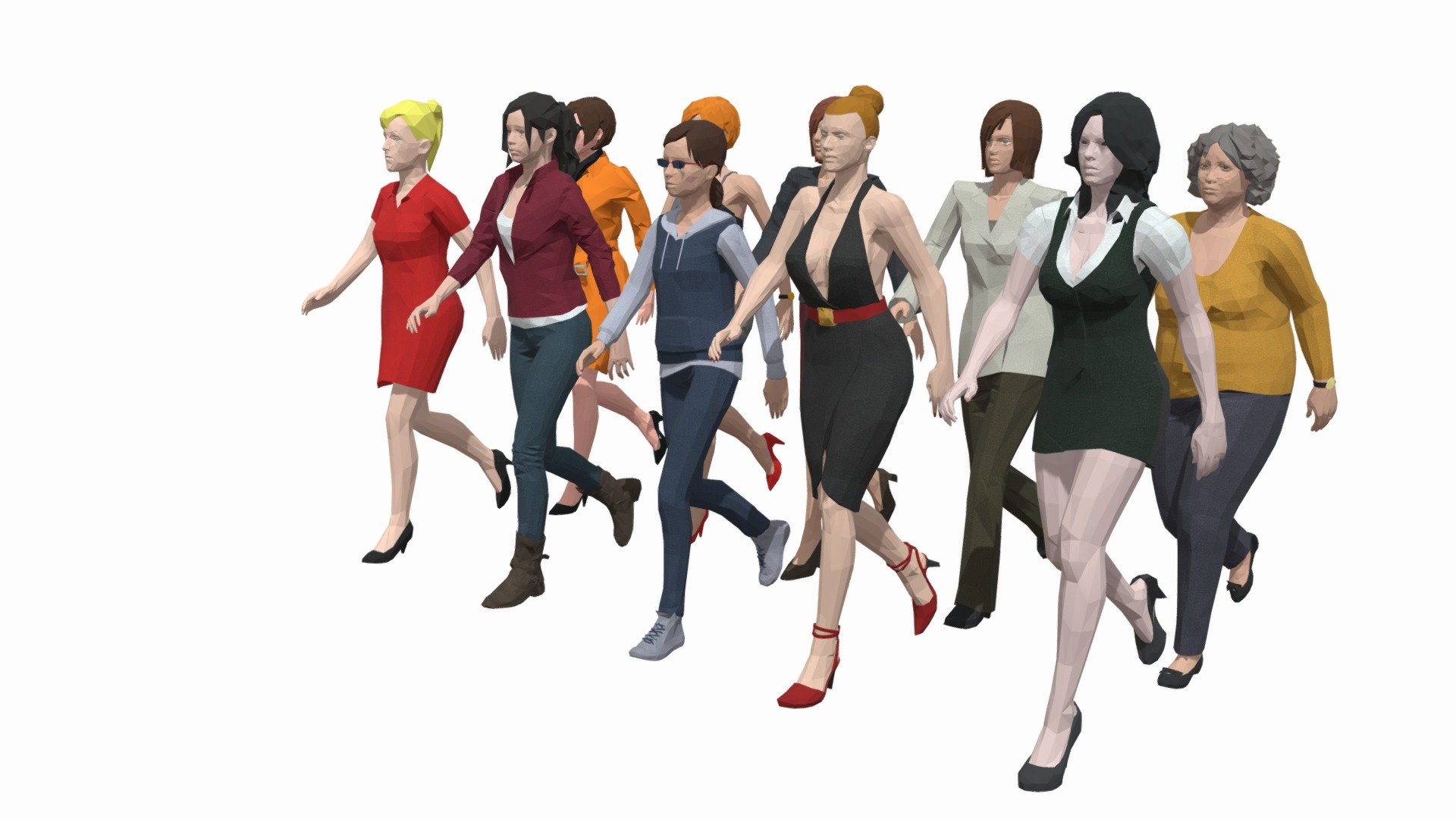 Low poly Art Casual Female Character Pack - Buy Royalty Free 3D model ...
