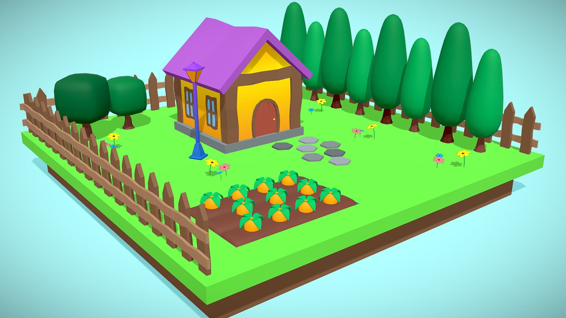 Isometric Farmhouse Low Poly Download Free 3d Model By Prit P Pritpatel2802 [fca6d9f